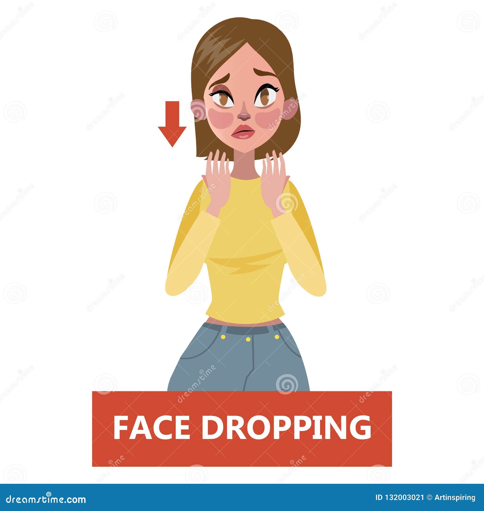 Face Drooping Turquoise Concept Icon Vector Illustration ... Face Drooping Turquoise Concept Icon Vector Illustration ...