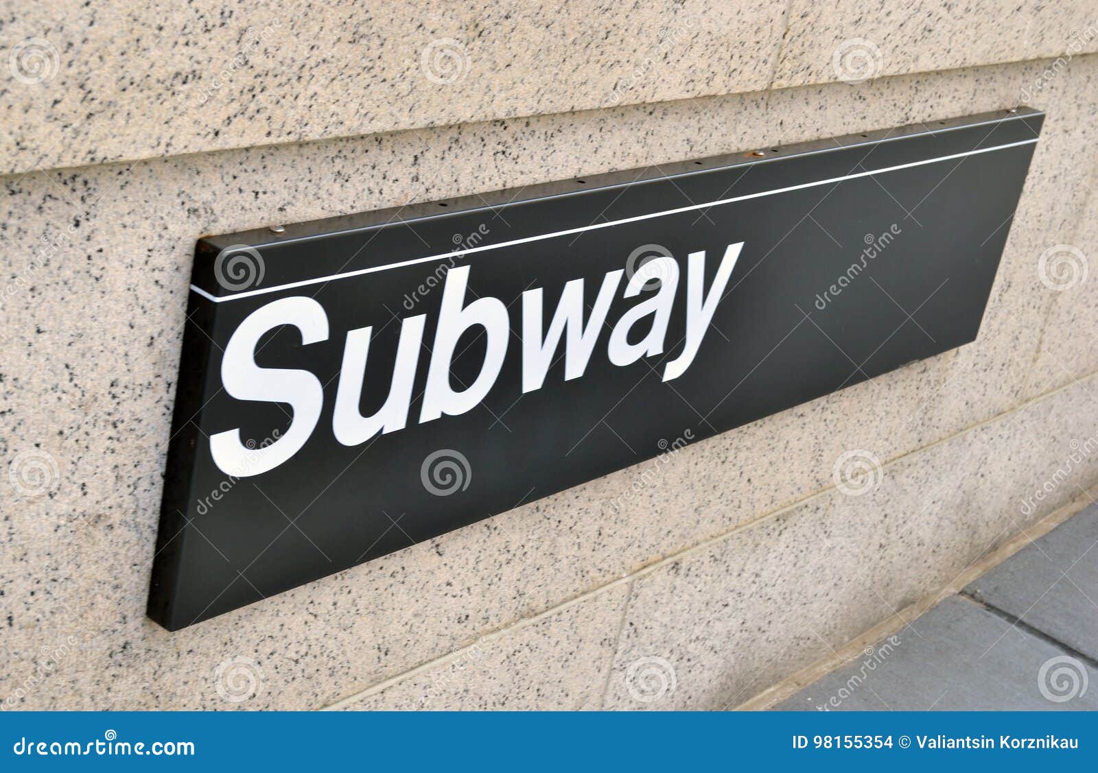 Sign of Subway stock photo. Image of banner, street, clouds - 98155354