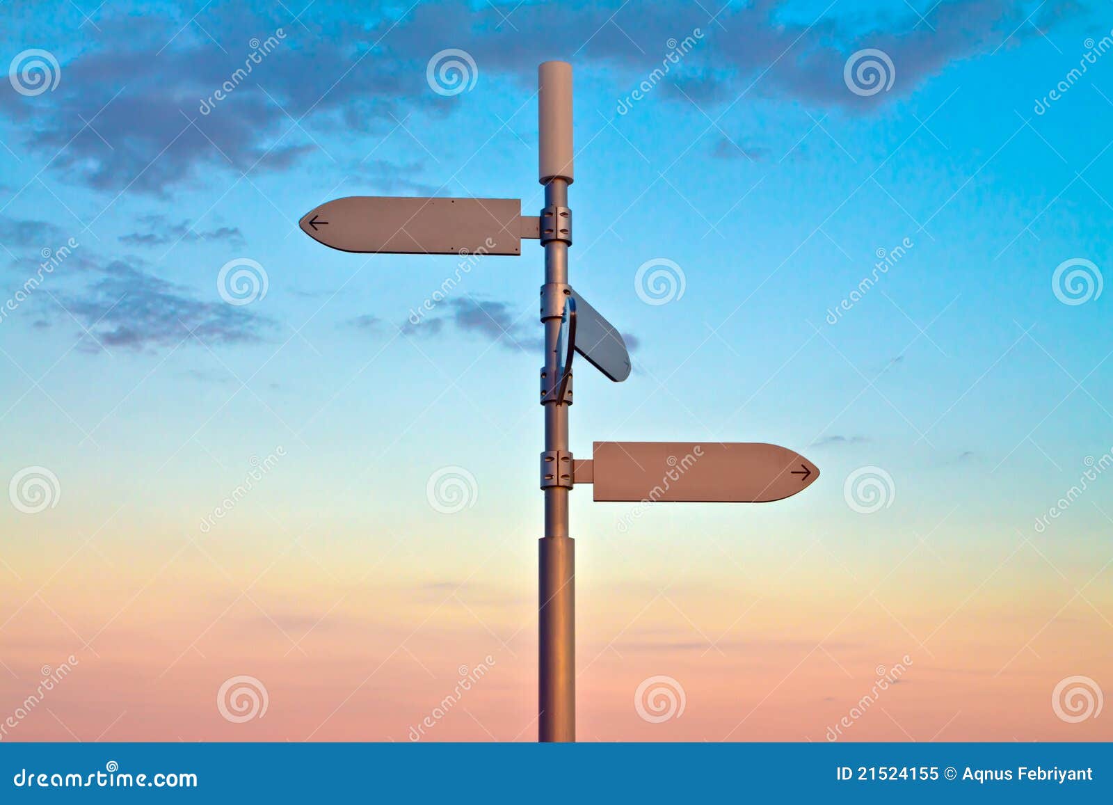 Sign and Sunset stock image. Image of compass, choice - 21524155