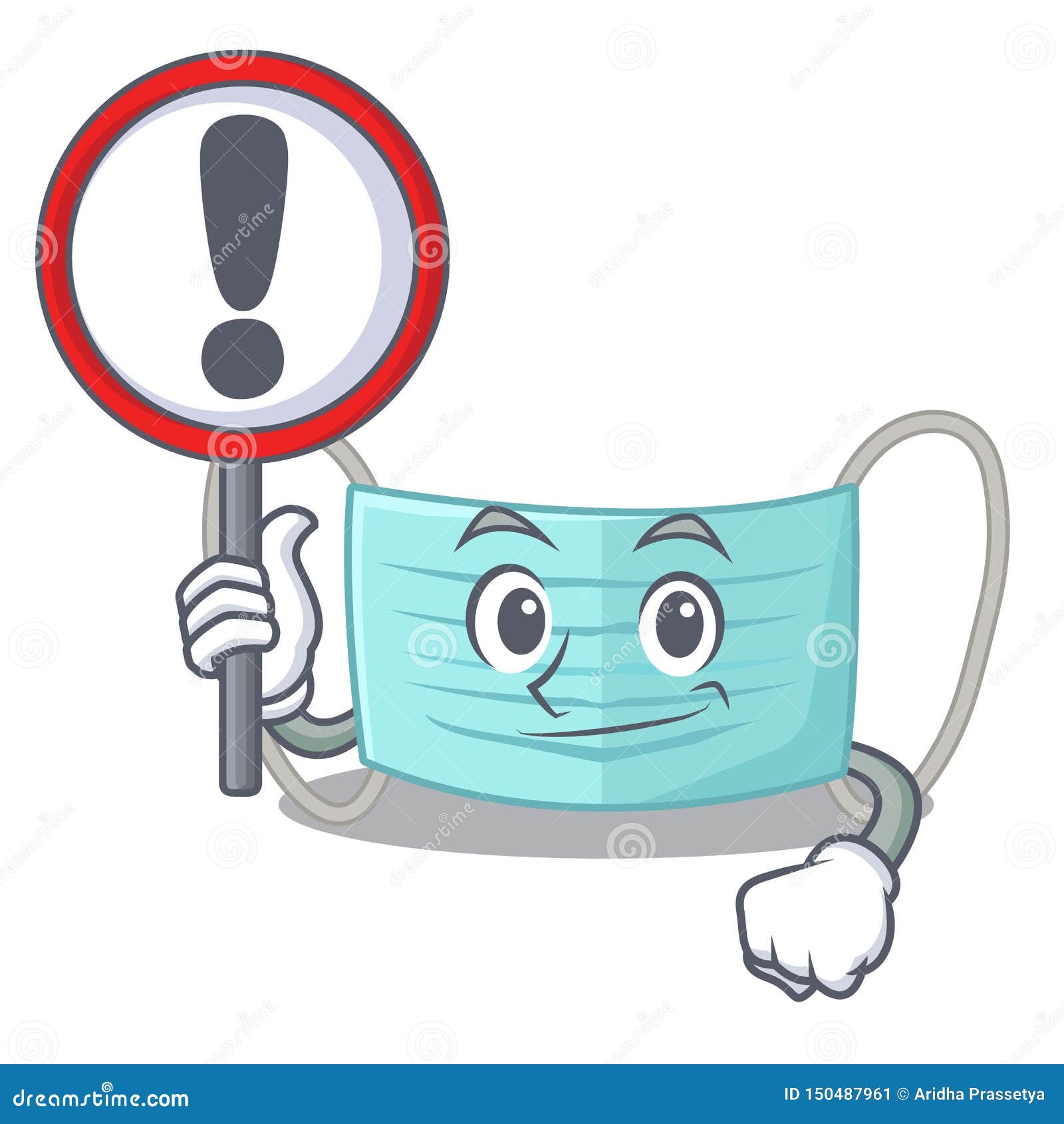 With Sign Surgical Mask Isolated with the Mascot Stock Vector ...