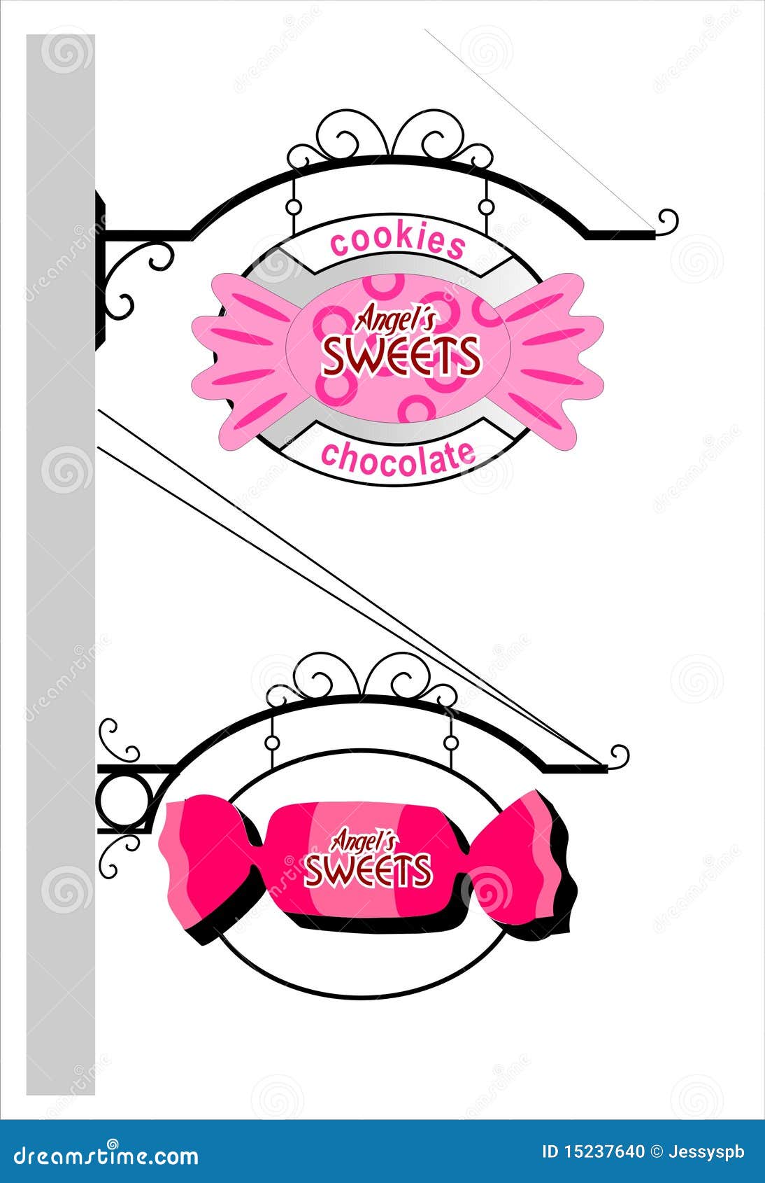 Sign sweets shop stock vector. Illustration of outdoors - 15237640