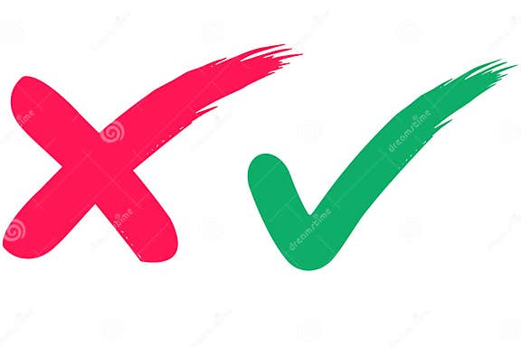 Right and Wrong Icon with Green and Red, Correct and Incorrect Symbol ...