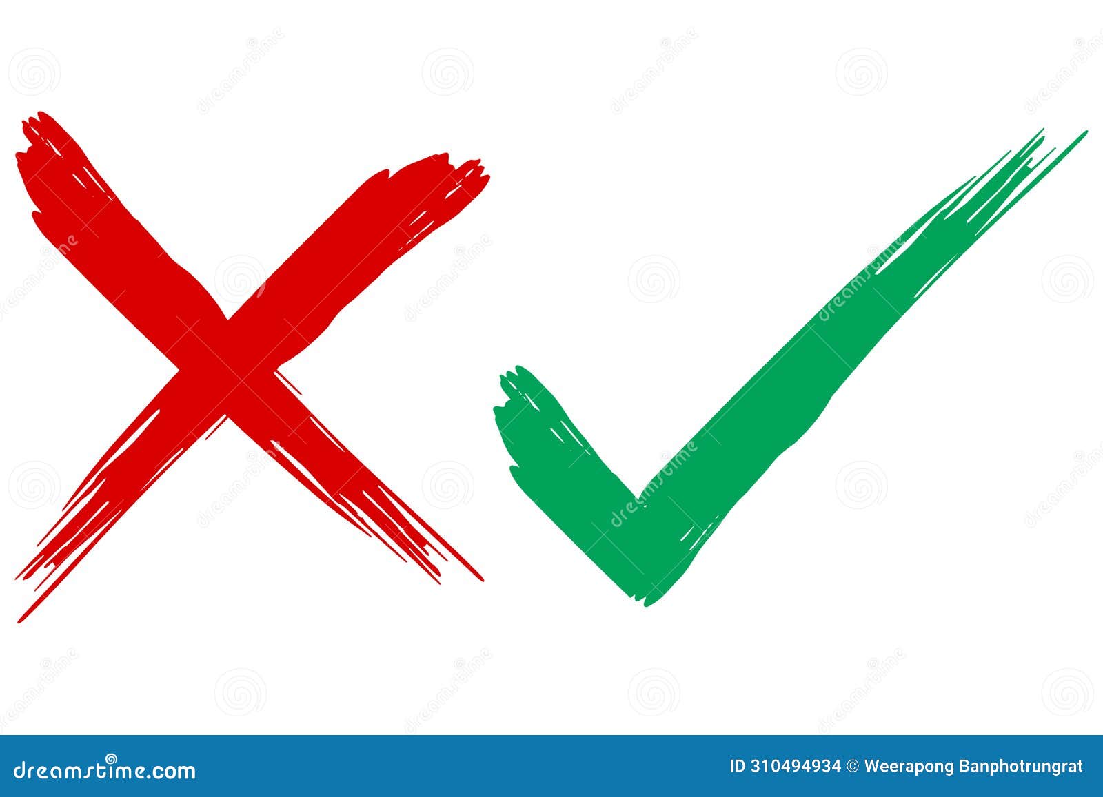 Right and Wrong Icon with Green and Red, Correct and Incorrect Symbol ...