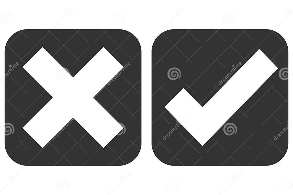 Right and Wrong Icon with Green and Red, Correct and Incorrect Symbol ...
