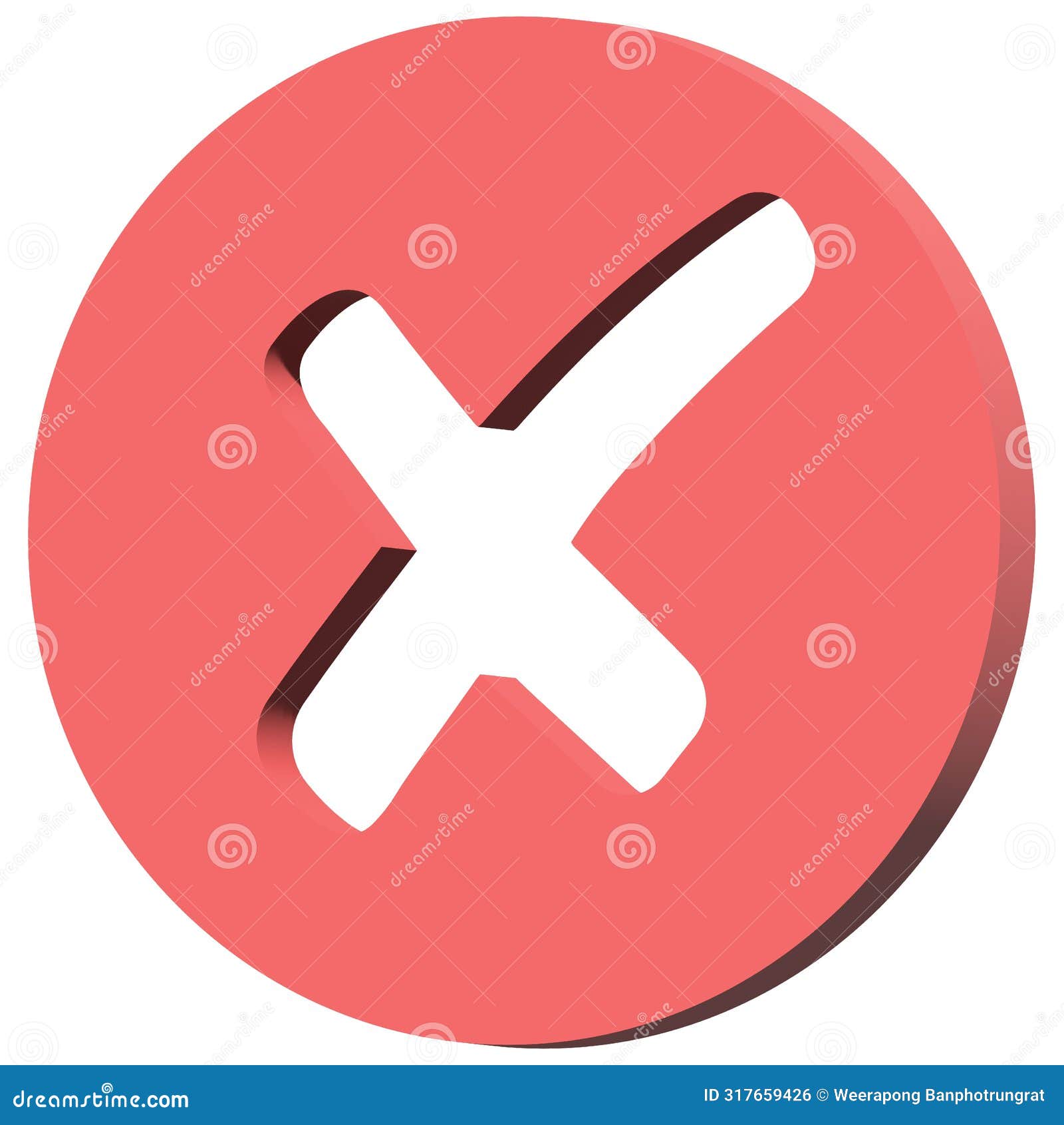 3d Wrong Icon, 3-dimension Confirm and Cancel Sign of Making Agreement ...