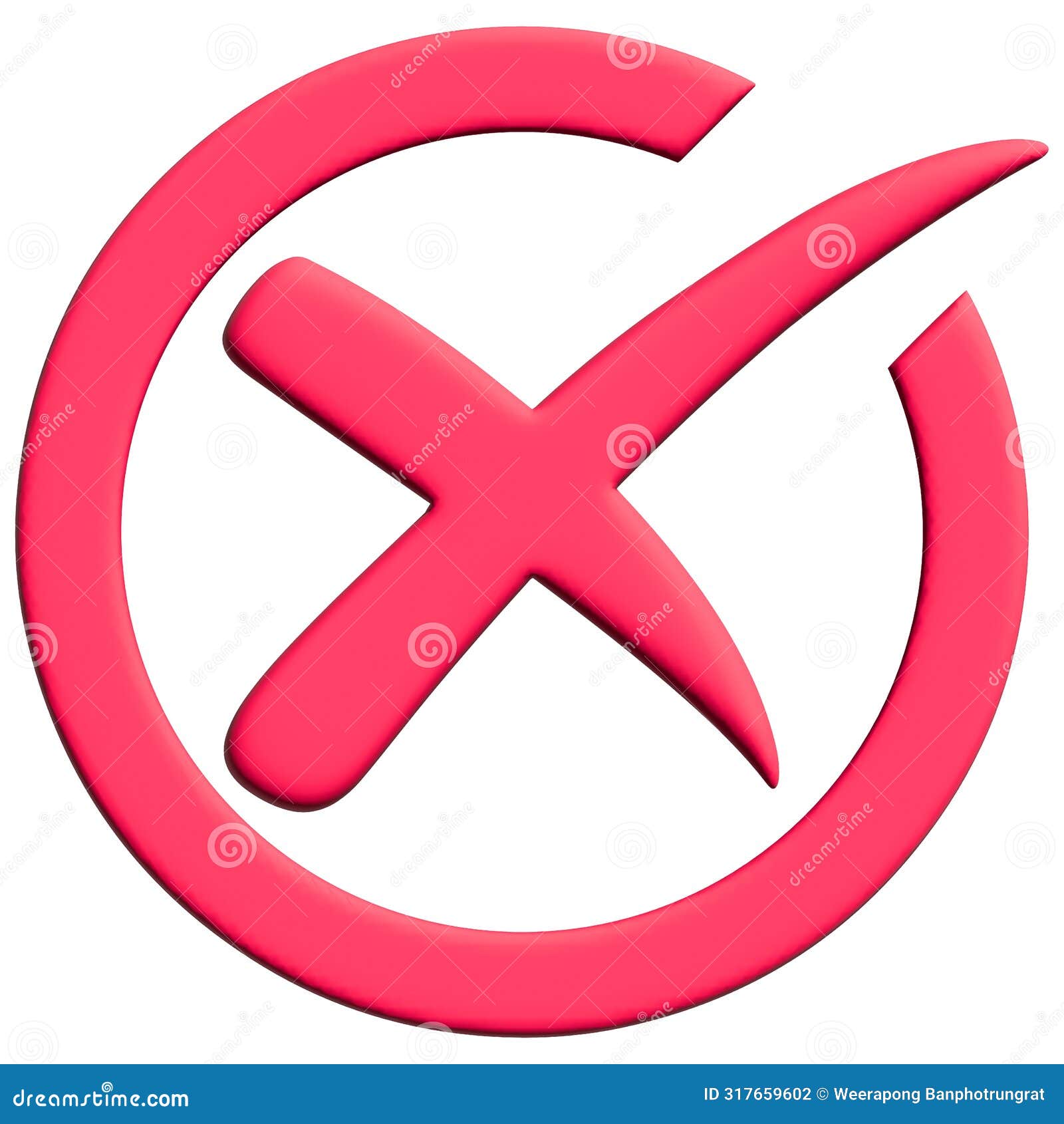 3d Wrong Icon, 3-dimension Confirm and Cancel Sign of Making Agreement ...