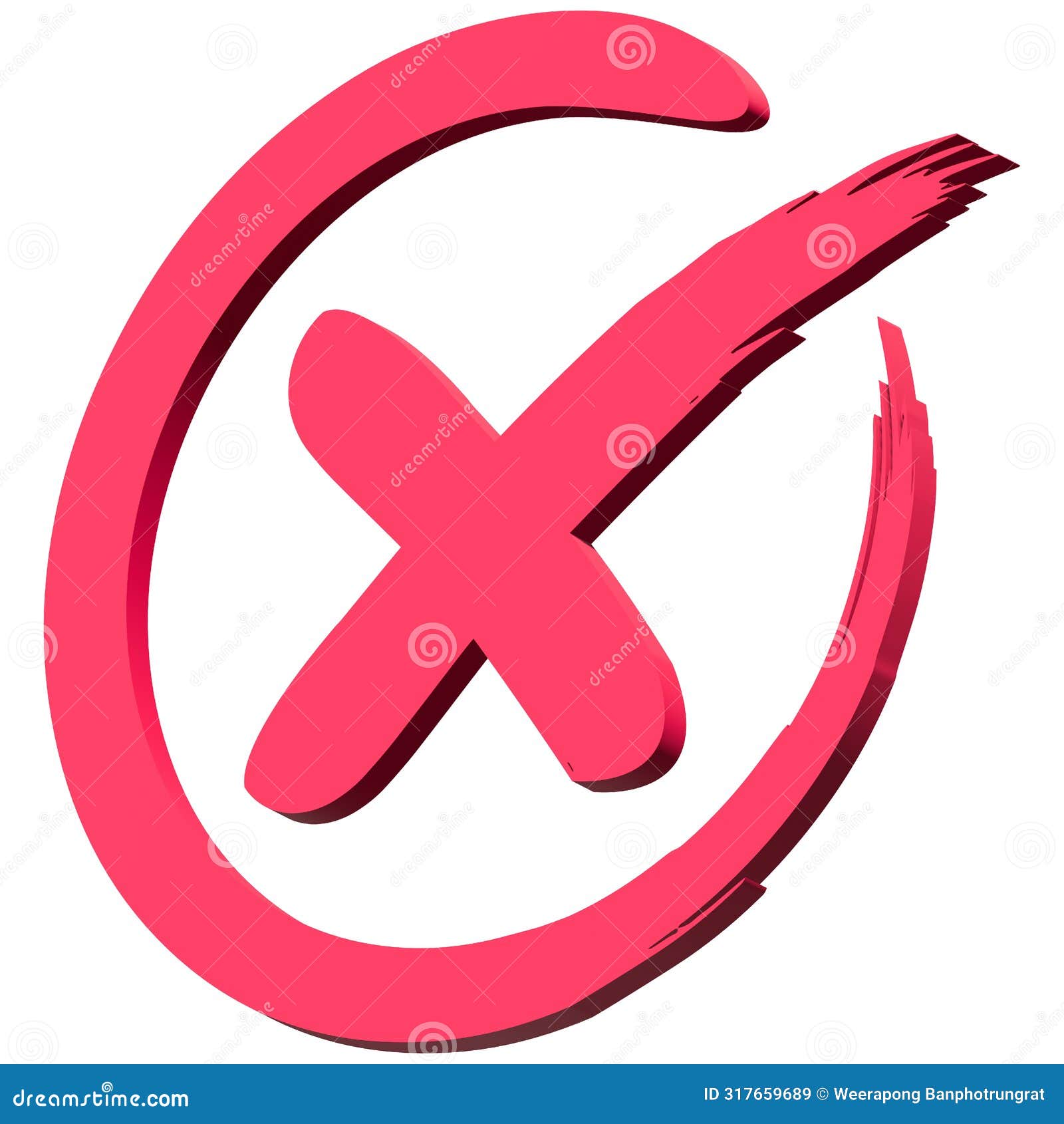 3d Wrong Icon, 3-dimension Confirm and Cancel Sign of Making Agreement ...