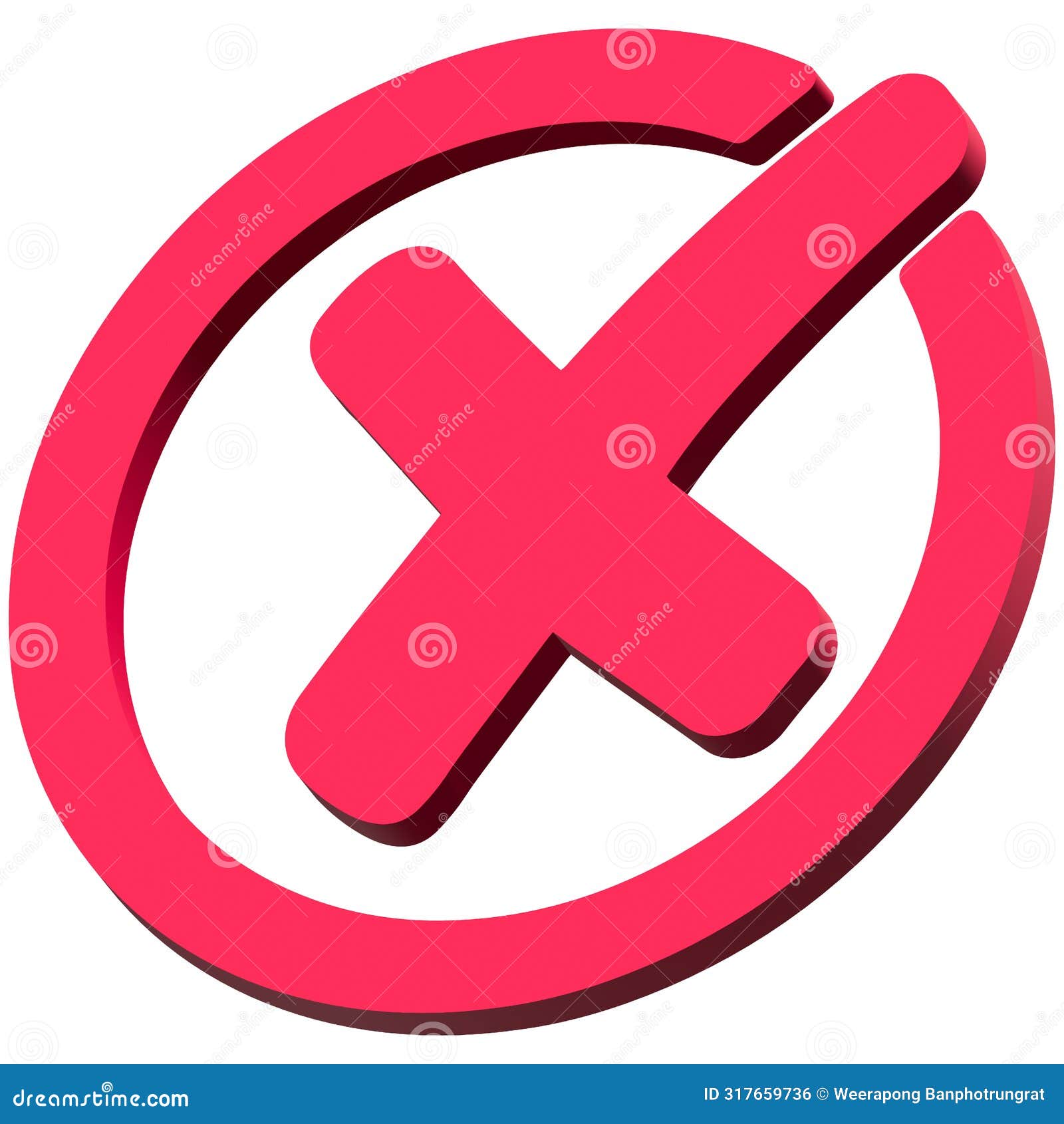 3d Wrong Icon, 3-dimension Confirm and Cancel Sign of Making Agreement ...