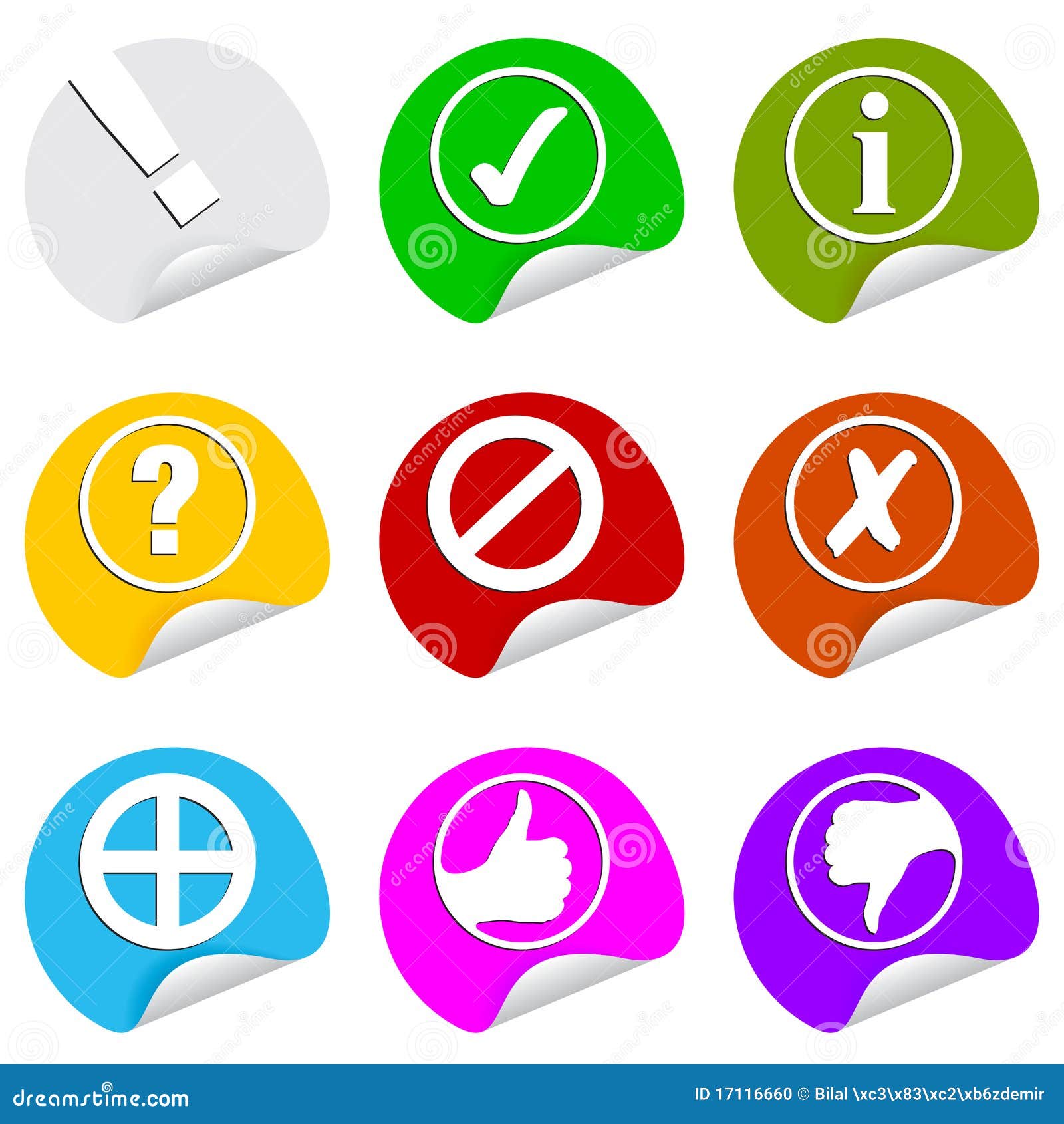 Sign Symbols, Round Stickers Stock Vector - Illustration of icon ...