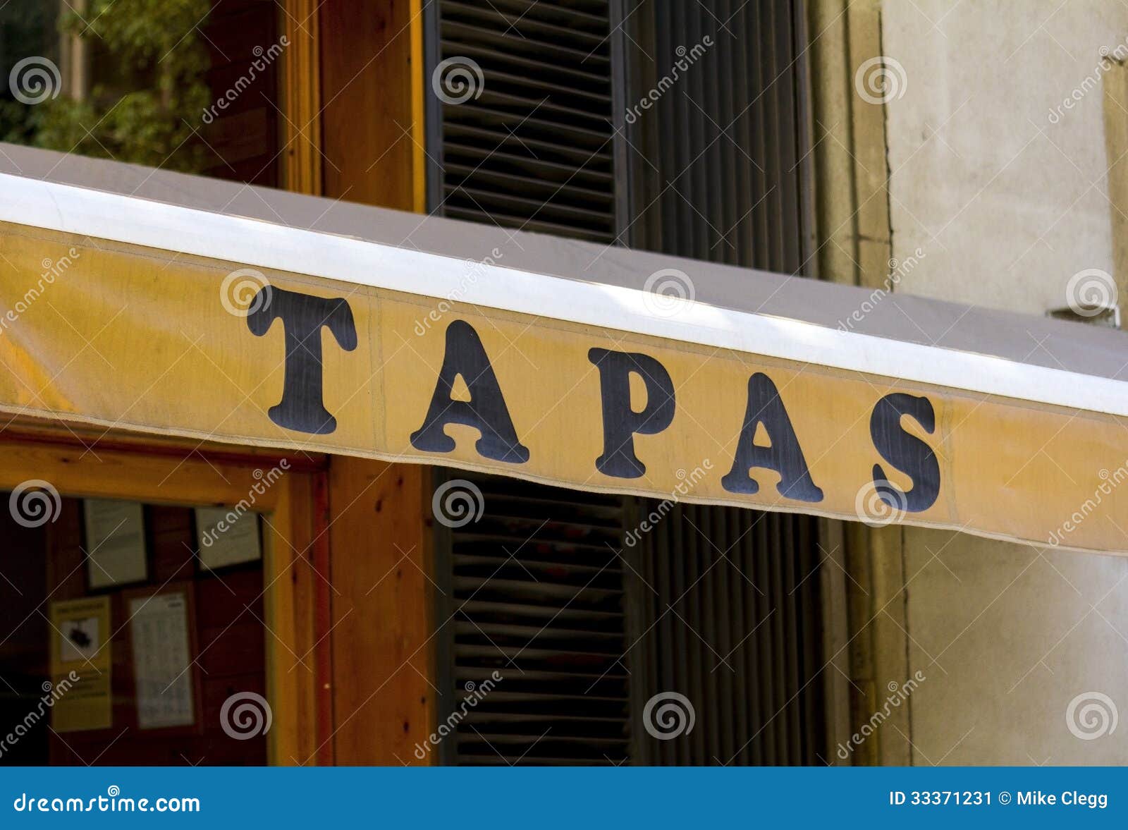 Sign for Tapas stock image. Image of traditional, europe - 33371231
