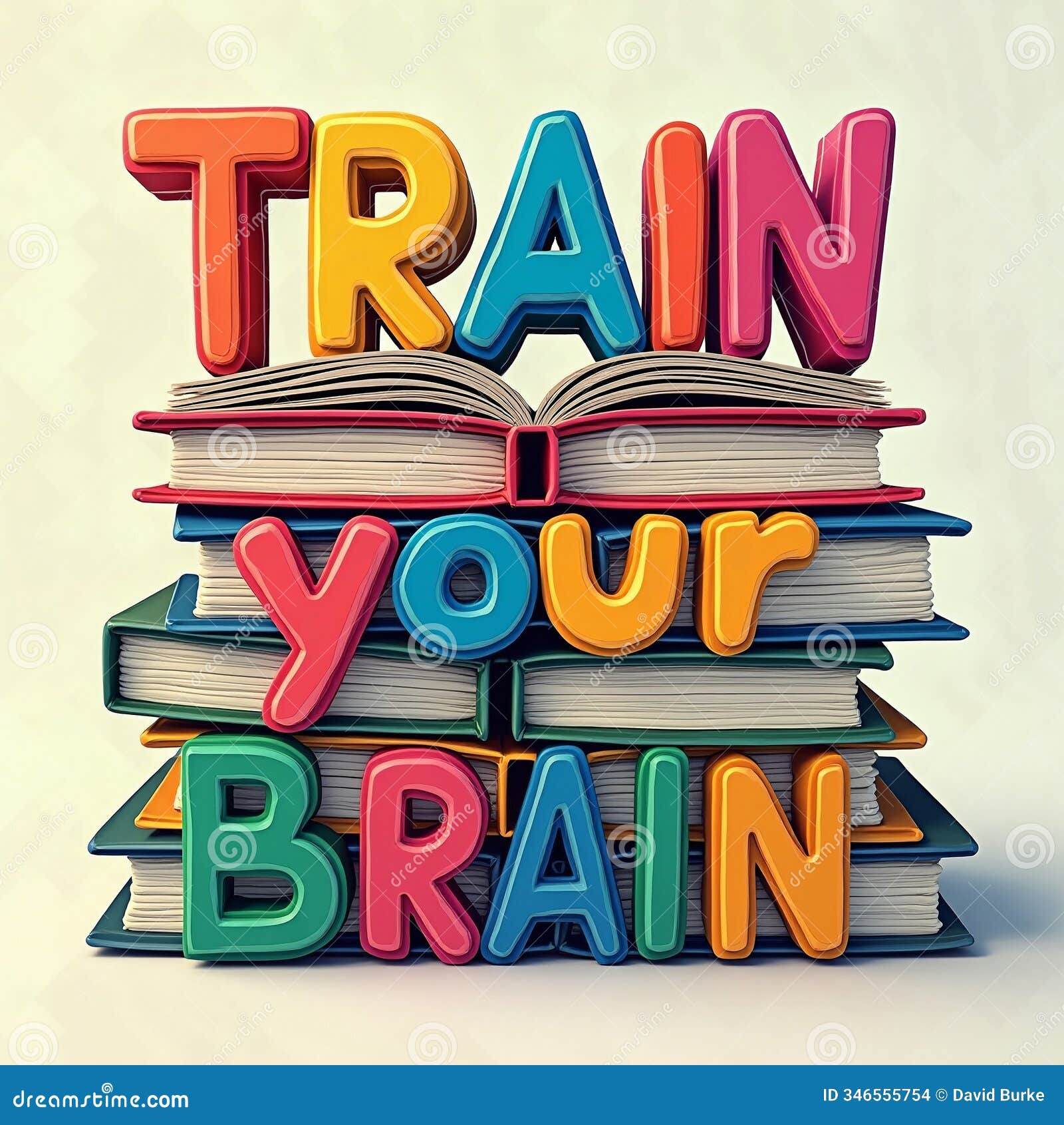Sign Text Banner Train Brain Education Library Book Reading Learning ...