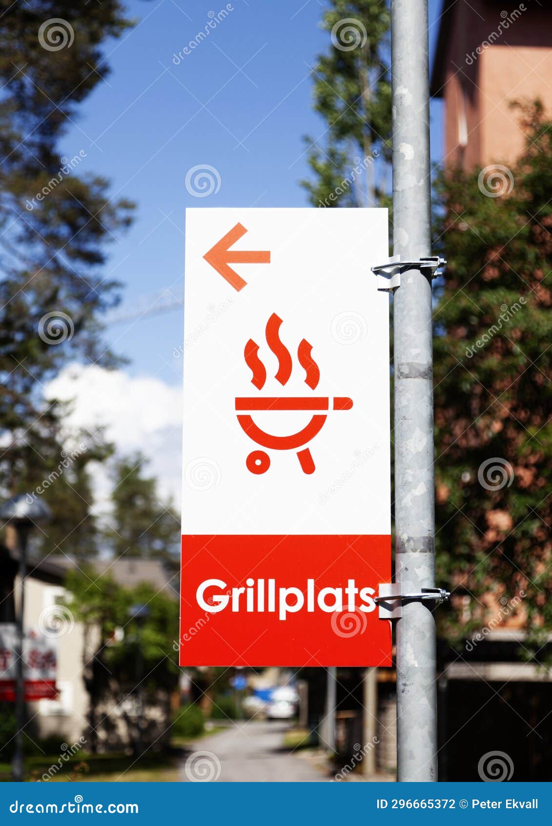 Sign with the Text Barbecue Place Stock Photo - Image of pole, umea ...