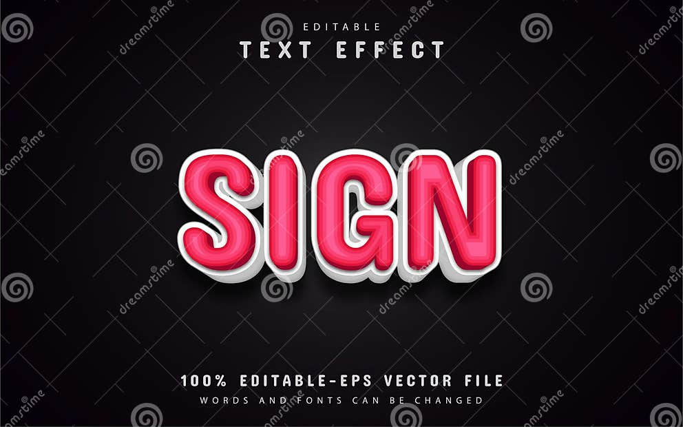 Sign text effects stock vector. Illustration of lettering - 256124781