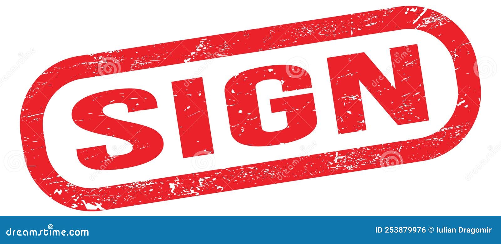 SIGN, Text on Red Rectangle Stamp Sign Stock Illustration ...