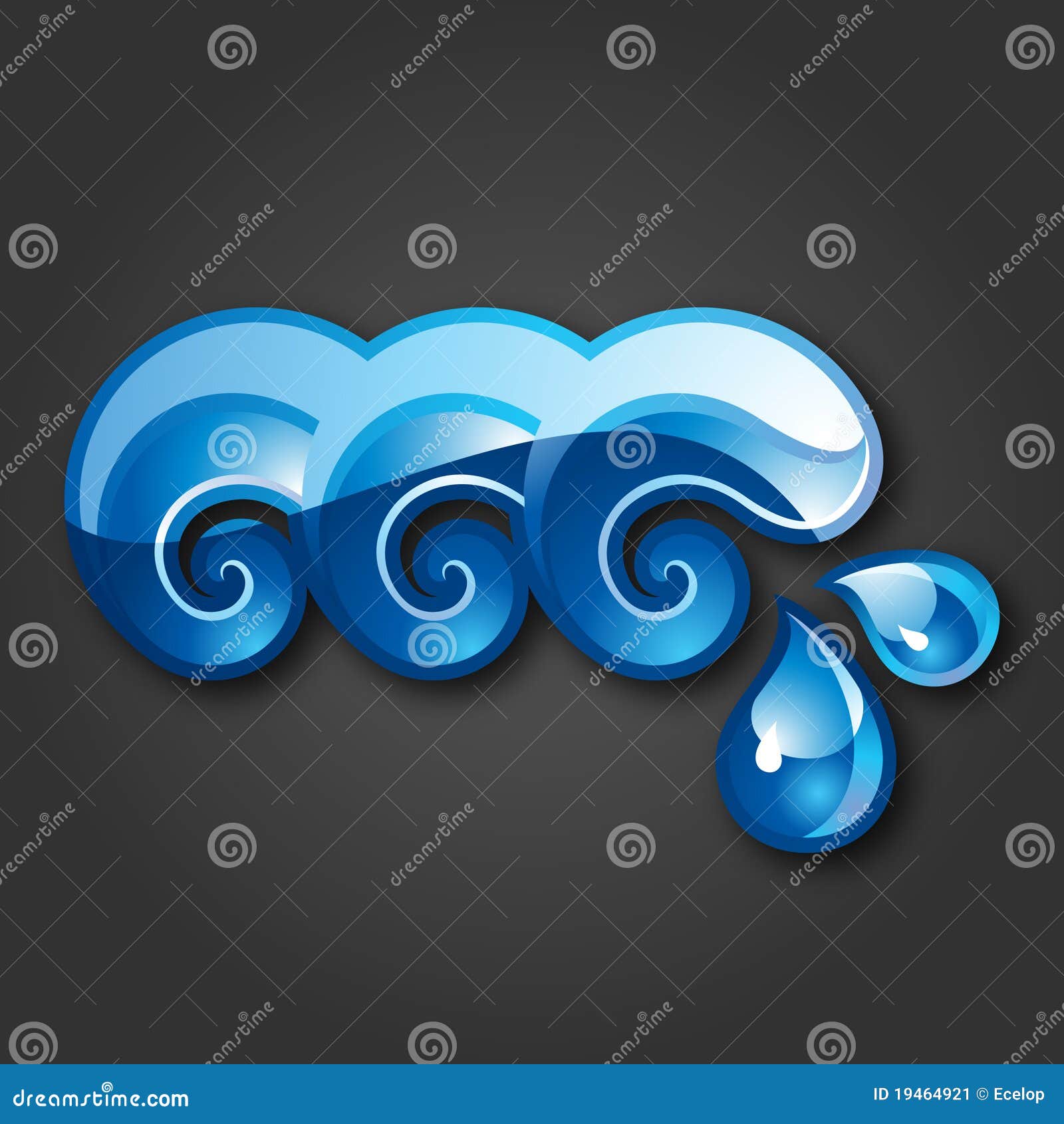 Sign Three Waves-gray Background. 10 EPS Stock Vector - Illustration of ...