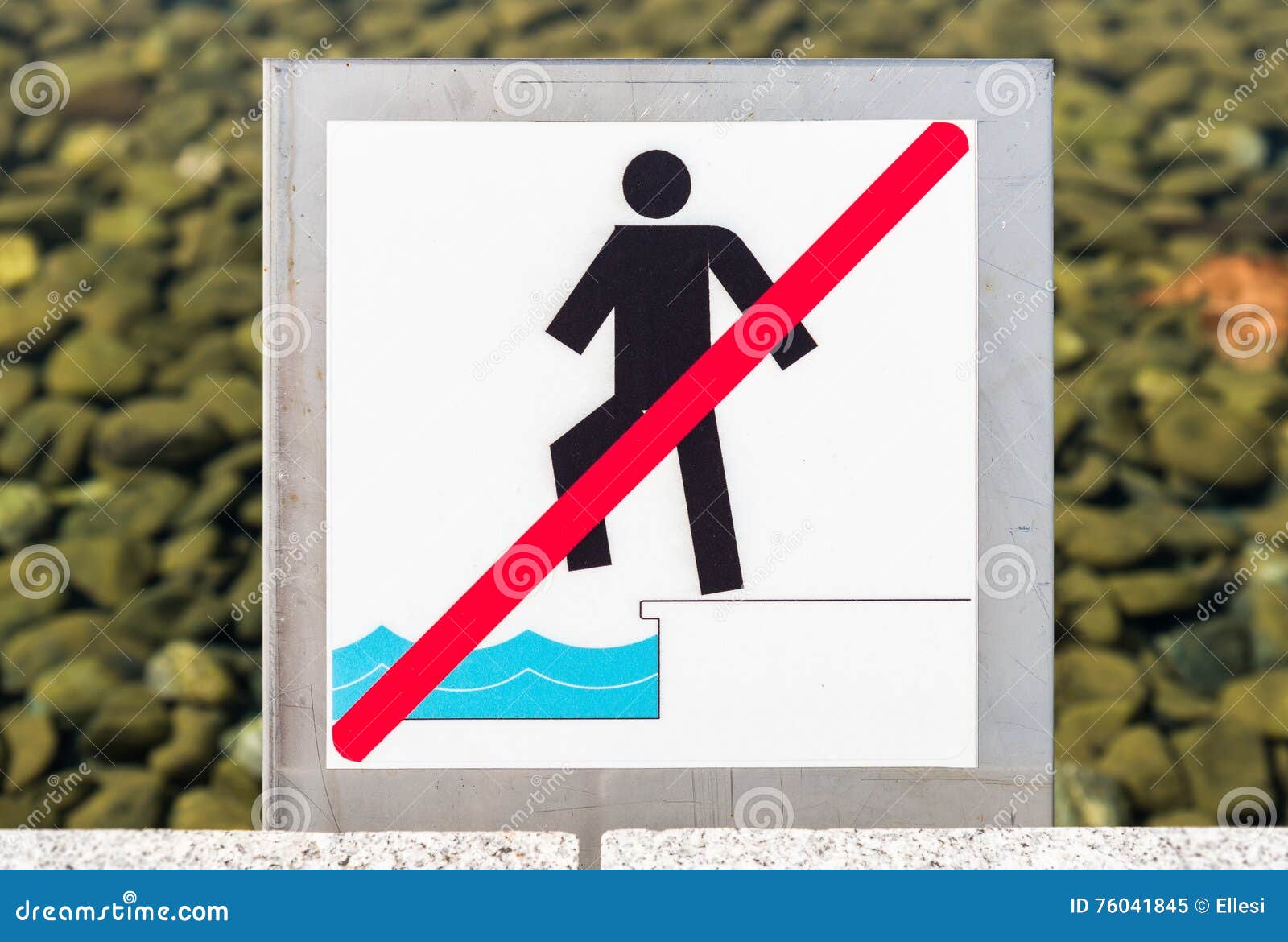 Sign To Down into the Water is Prohibited Stock Image - Image of zone ...