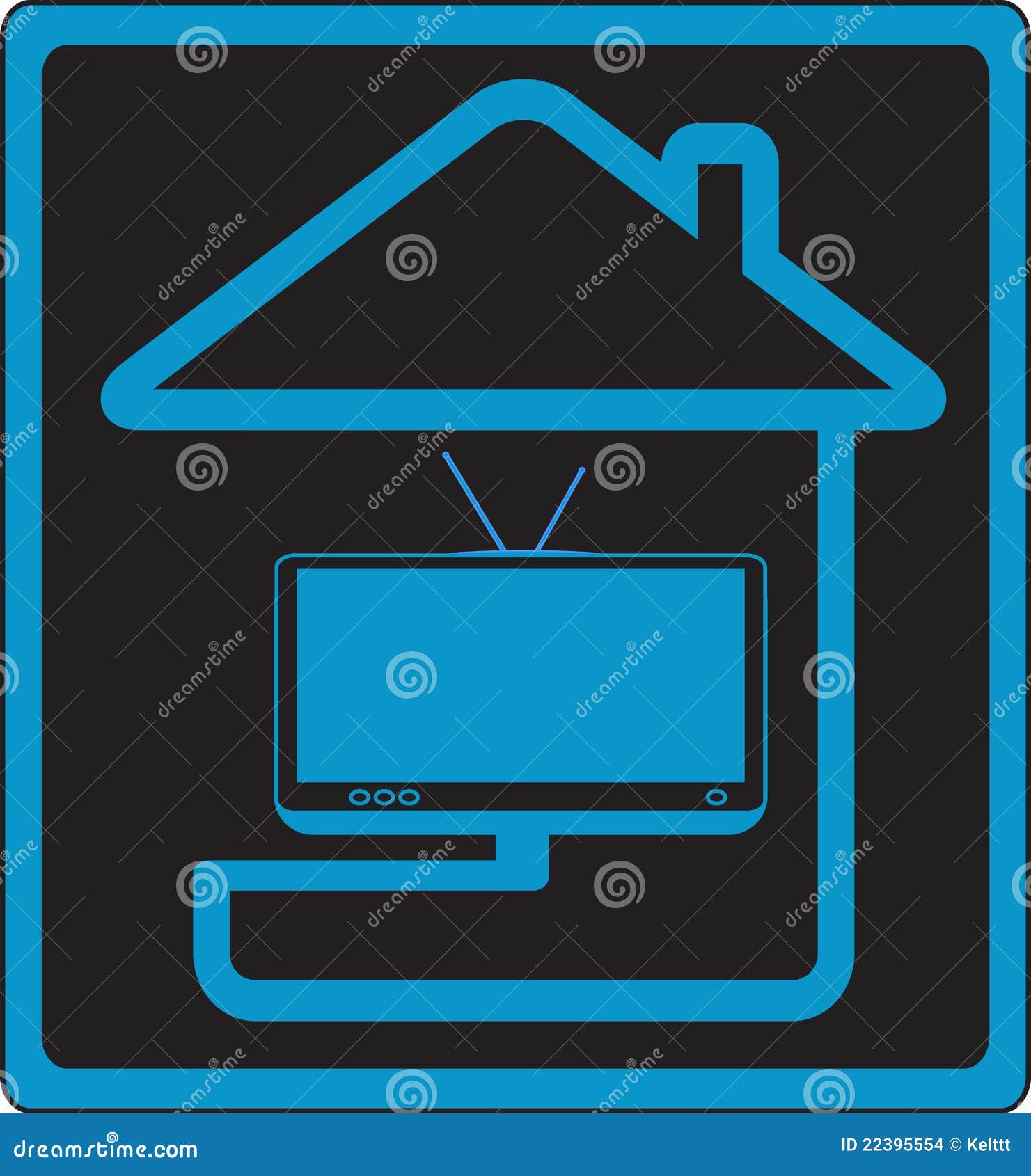 Sign to house and TV stock vector. Illustration of satellite - 22395554