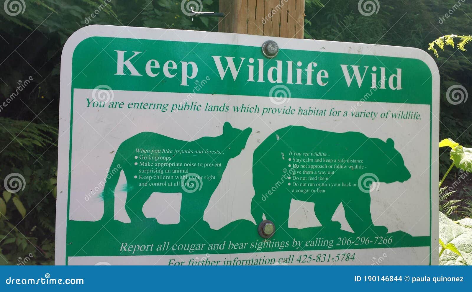 A Sign To Keep Wildlife Wild Editorial Stock Image - Image of sign ...