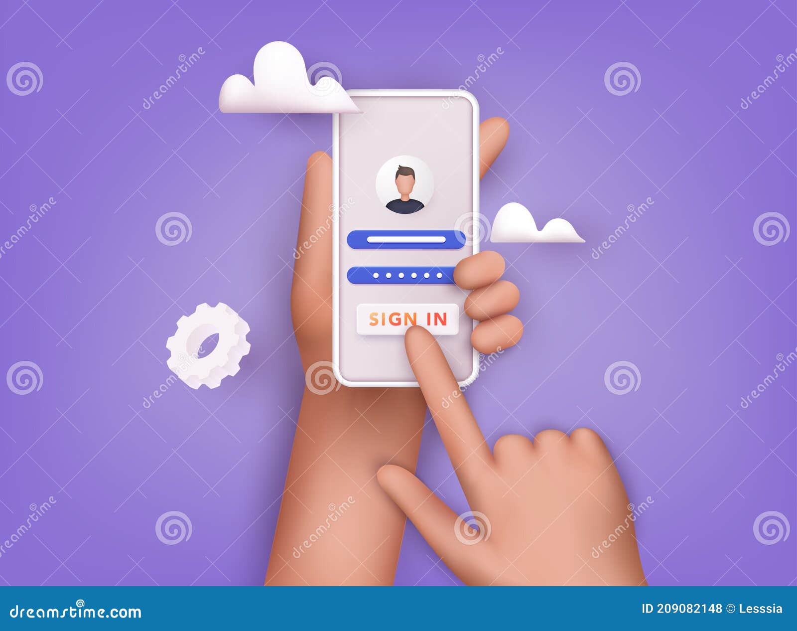 Sign in To Online Account on Smartphone App. User Interface. Secure ...