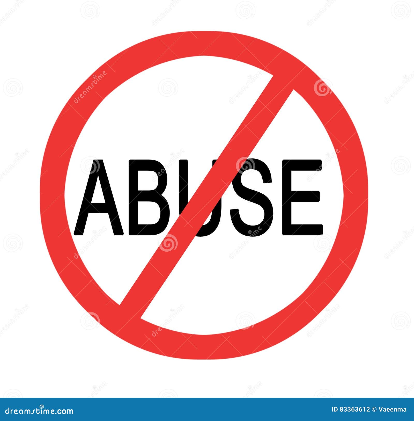 Sign to stop abuse stock illustration. Illustration of asking - 83363612