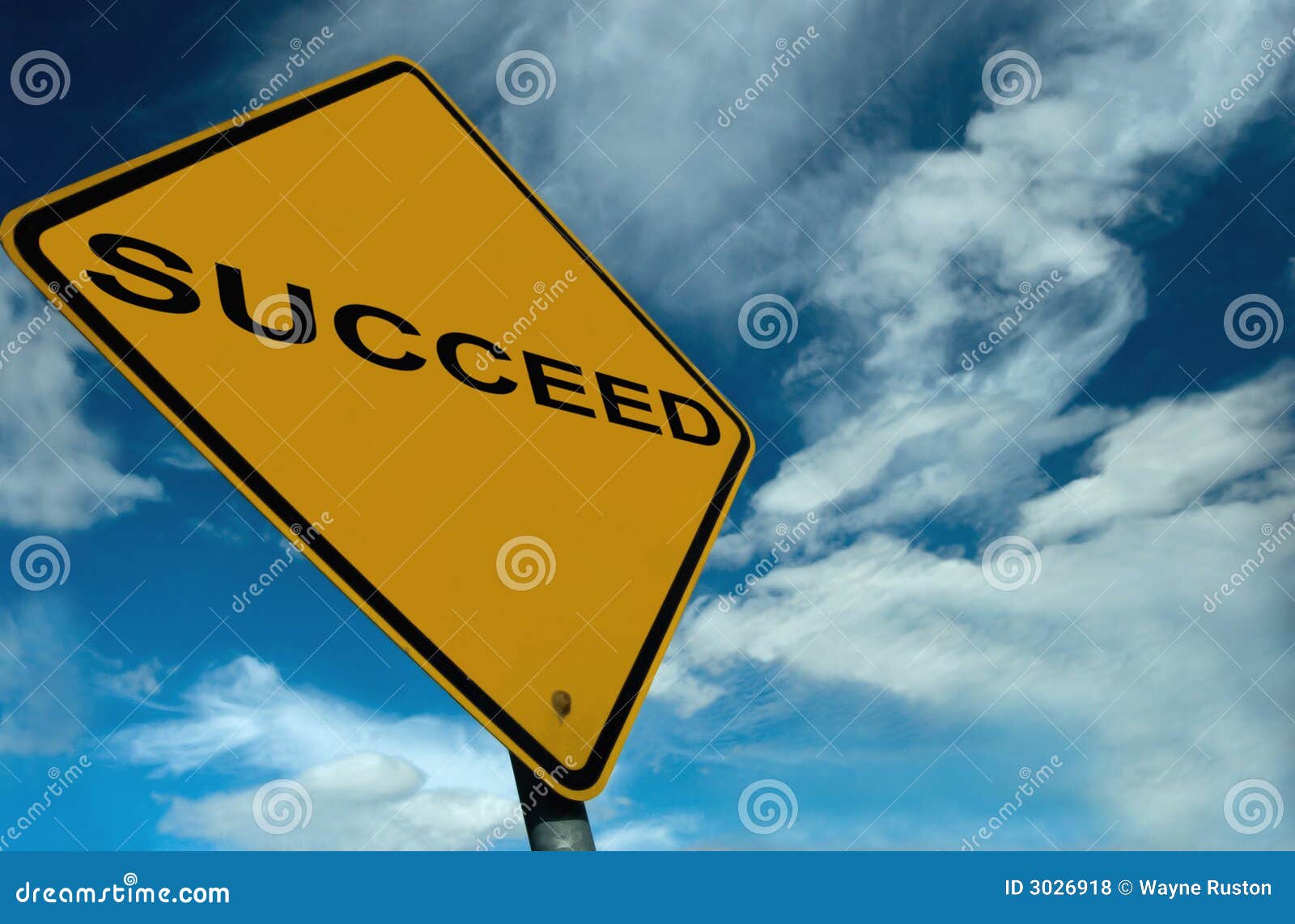 Sign to Succeed stock photo. Image of target, clouds, objective - 3026918