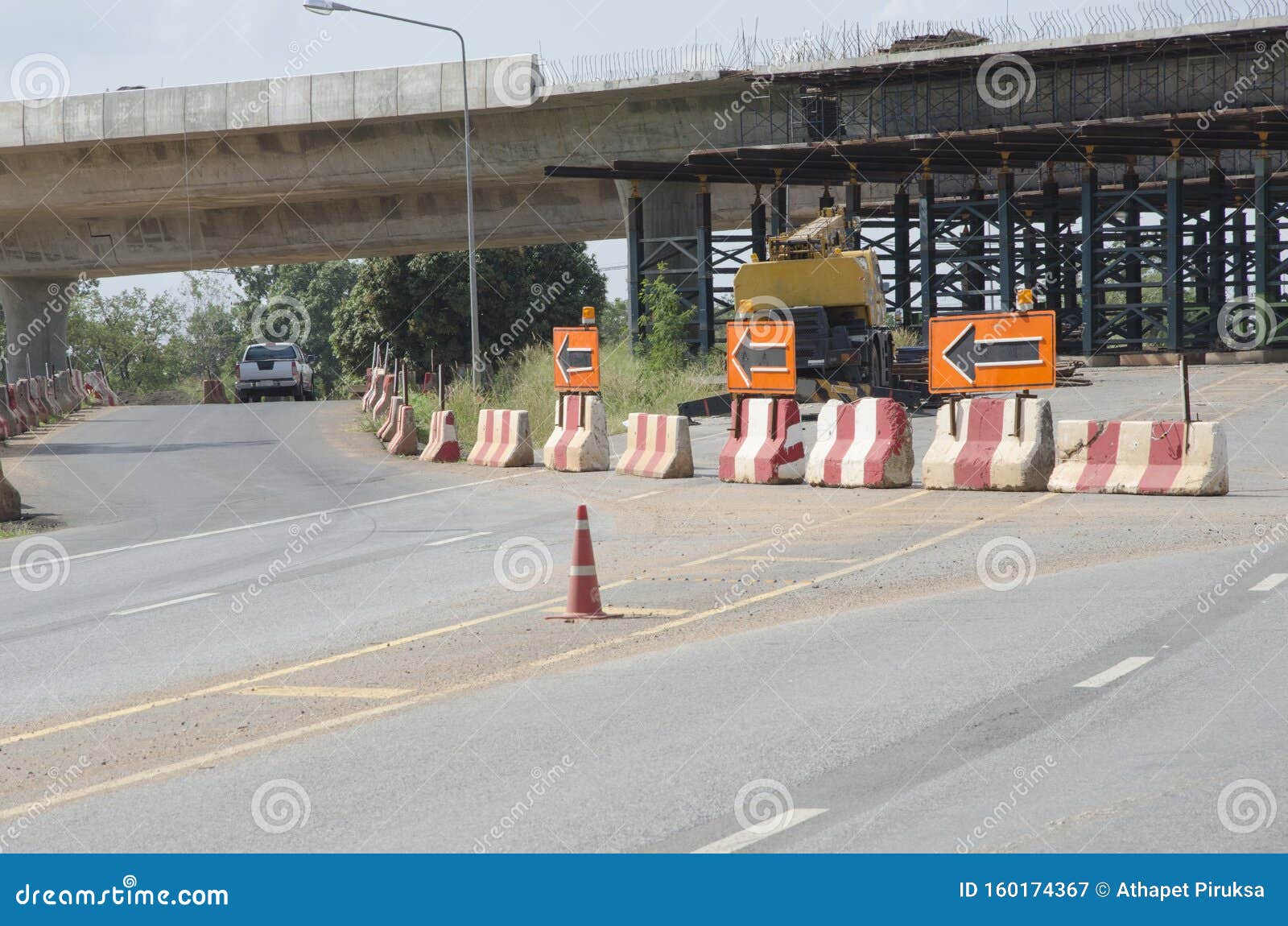 Road Closure for Bridge Construction Use Diversion Stock Image - Image ...