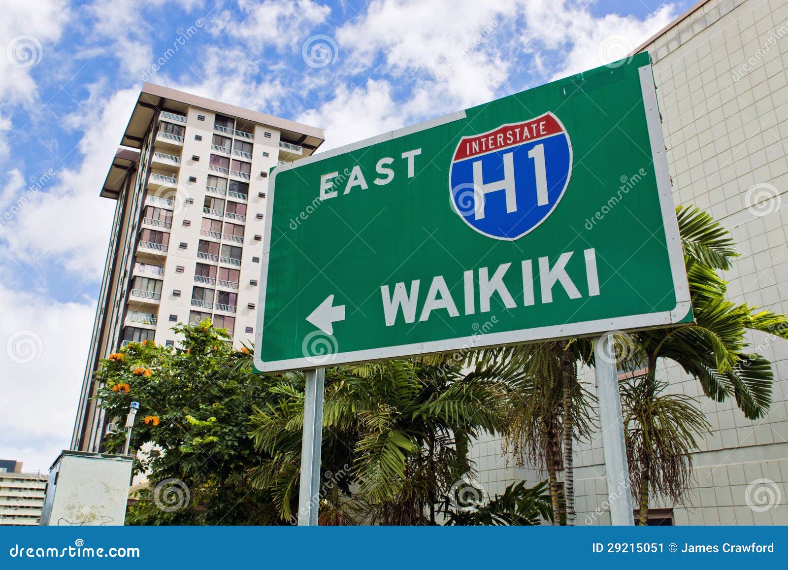 Sign towards Waikiki Beach stock image. Image of east - 29215051