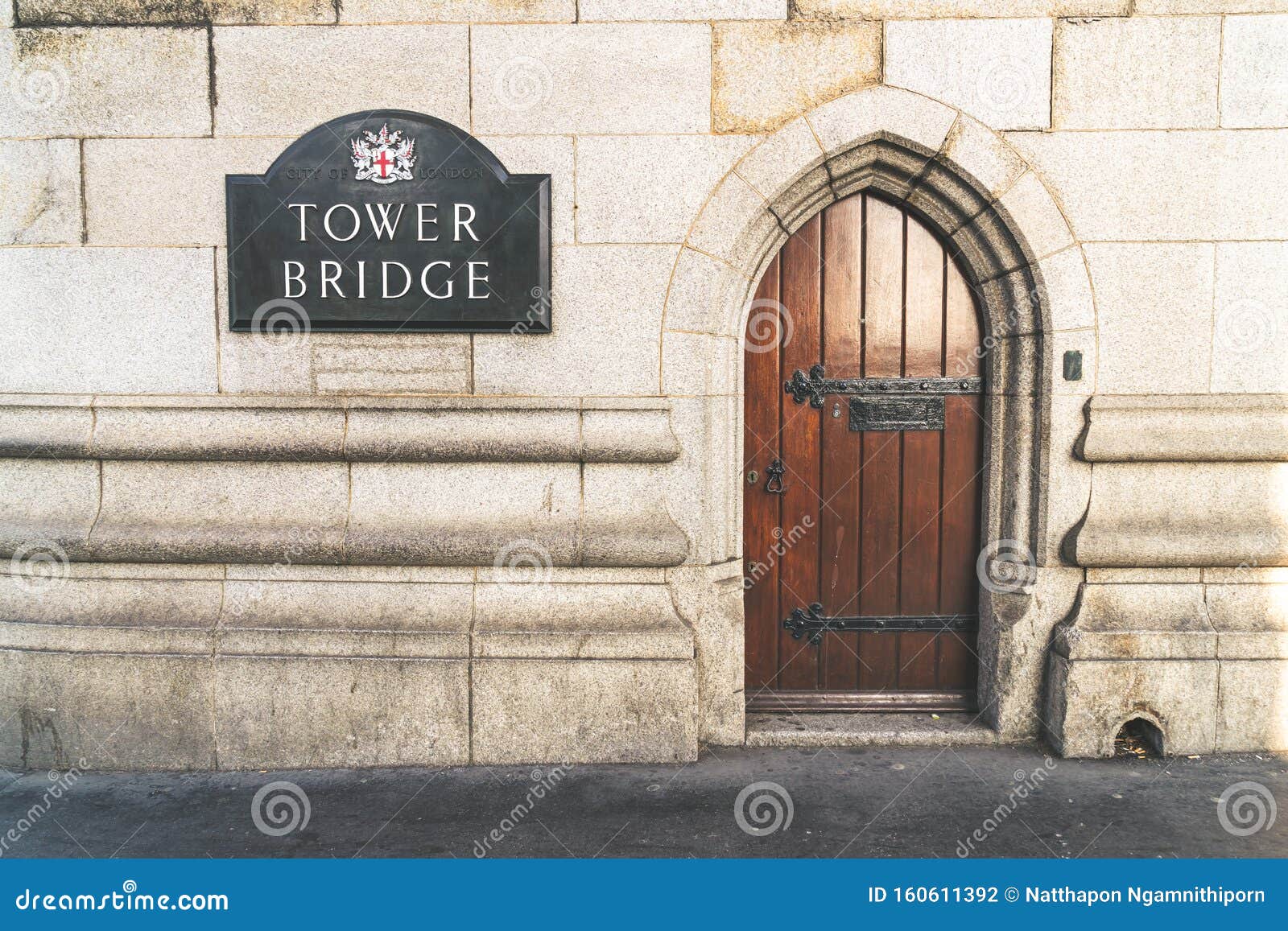 Sign of Tower bridge stock photo. Image of tourism, history - 160611392