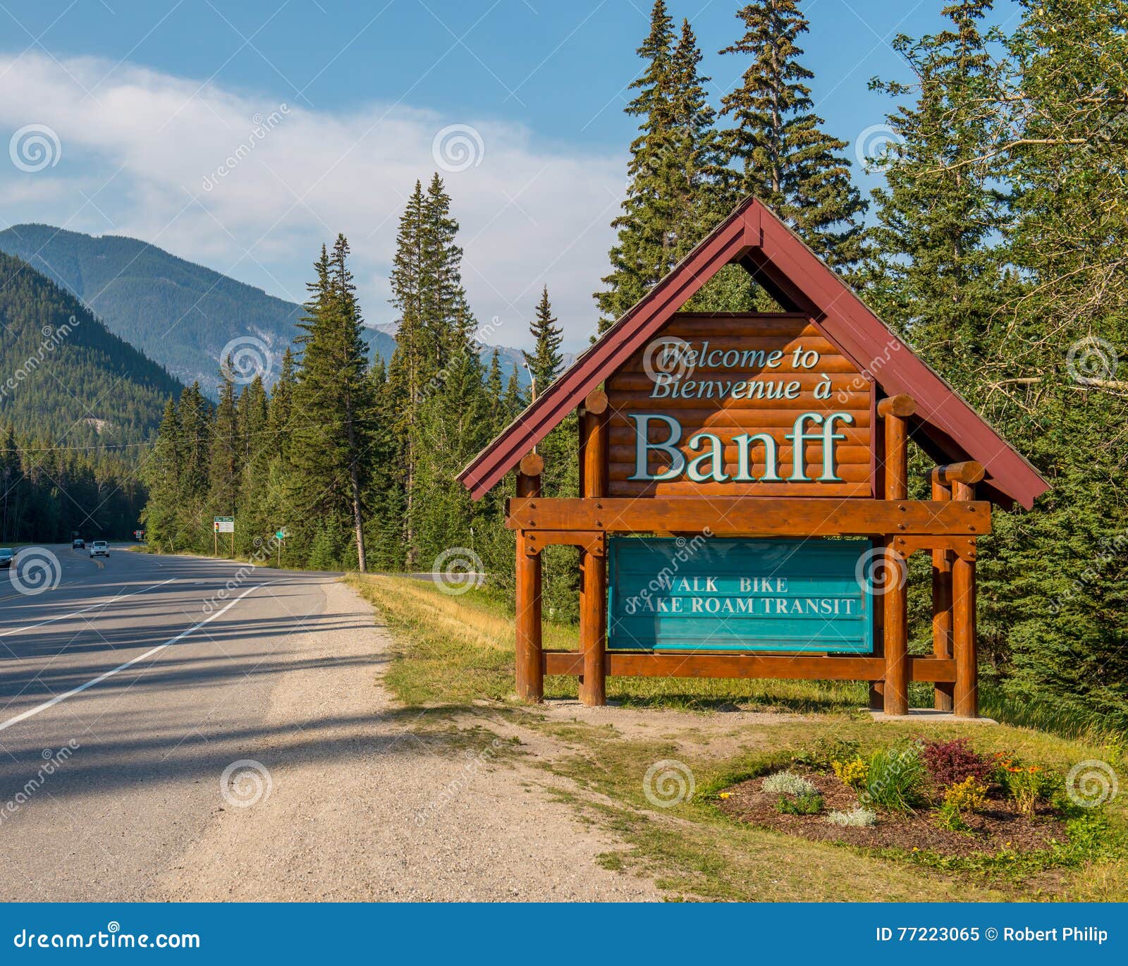Sign of the town of Banff editorial image. Image of canada - 77223065