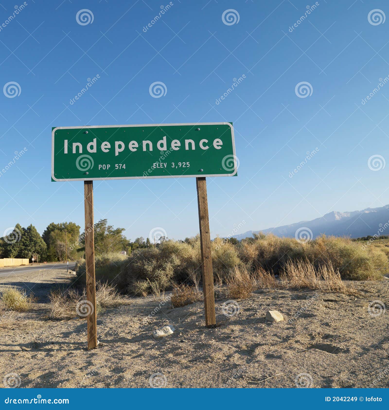 Sign for Town Named Independence. Stock Image - Image of independence ...