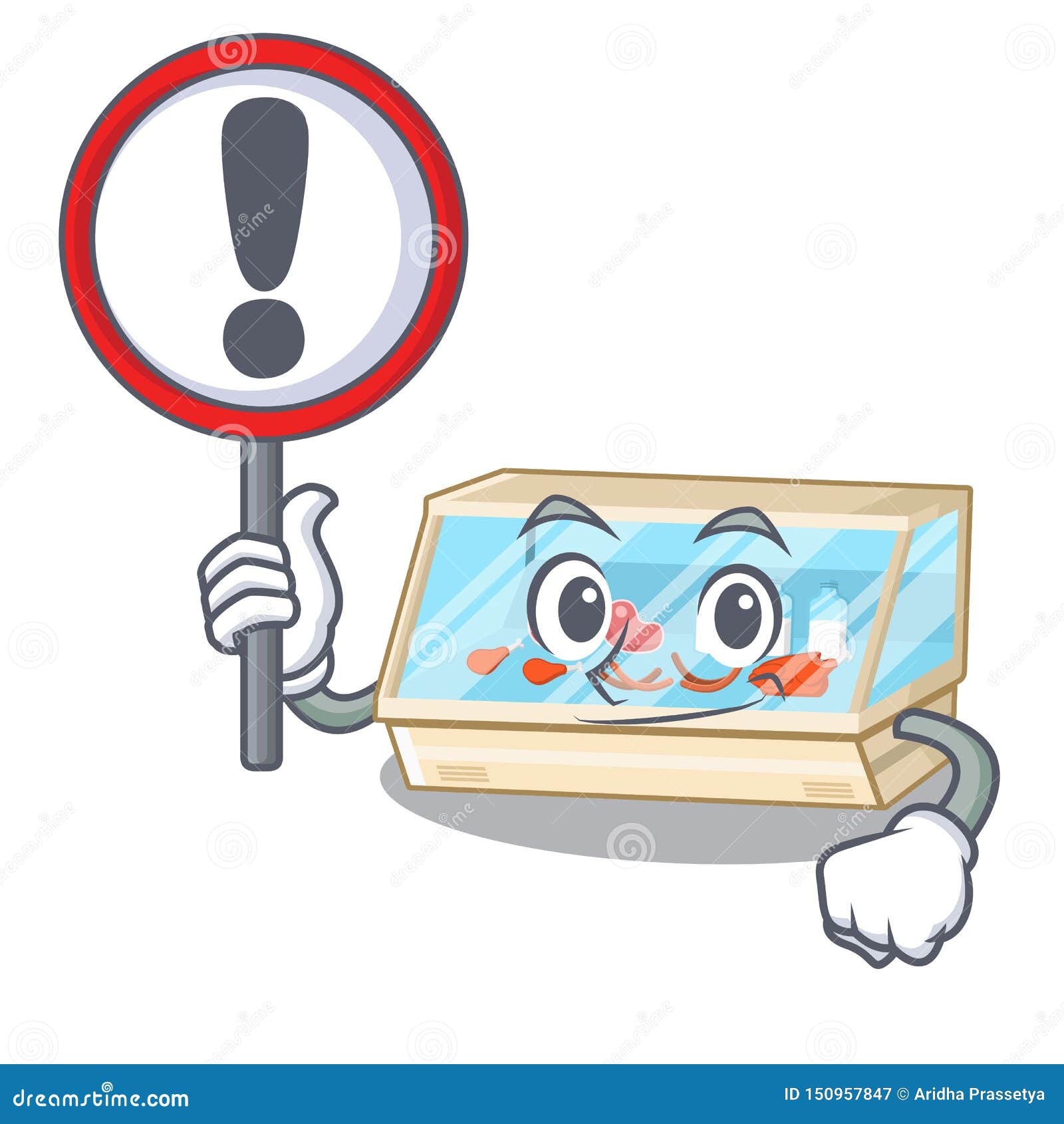 With Sign Trade Counter in the Mascot Shape Stock Vector - Illustration ...