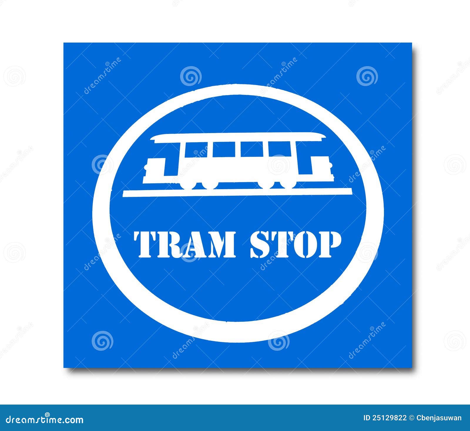 Tram Stop Label Icon On White Background. Simple Element Illustration ...