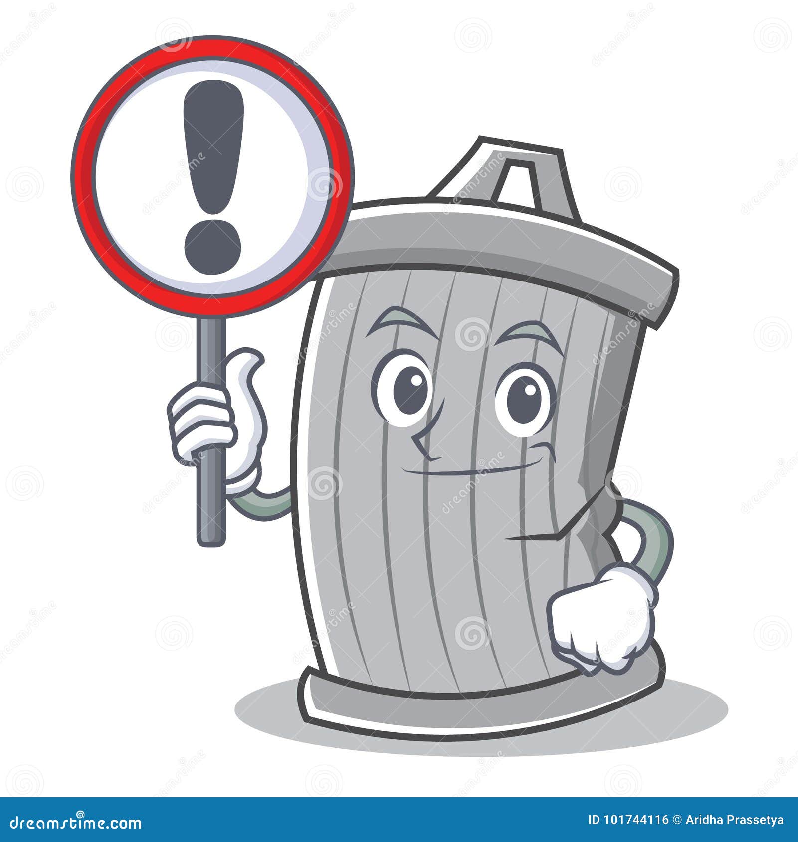 With Sign Trash Character Cartoon Style Stock Vector - Illustration of ...