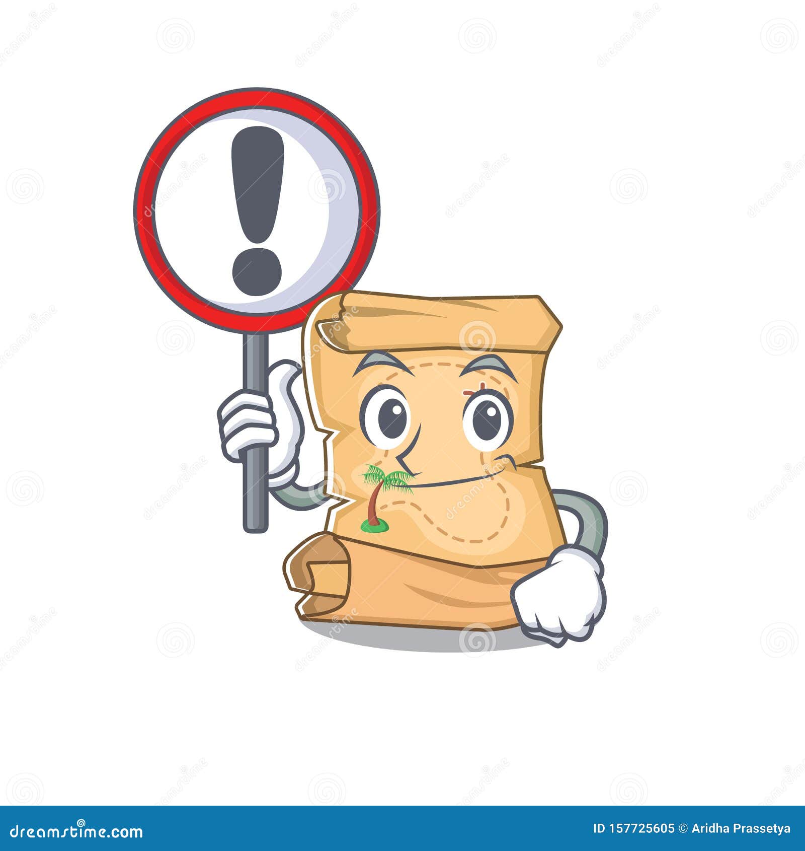 With Sign Treasure Map in the Character Shape Stock Vector ...