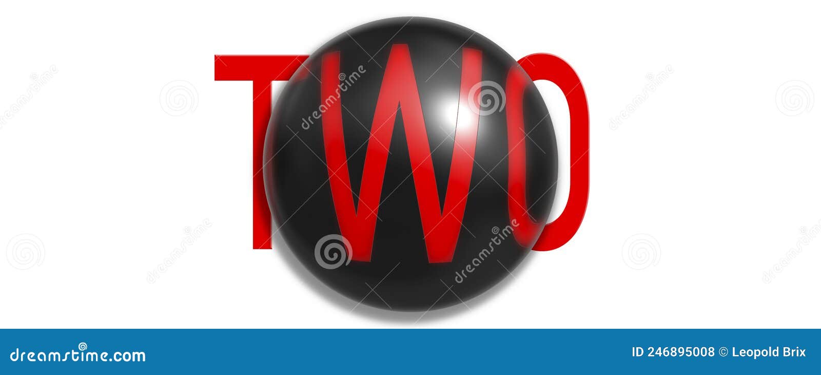 Sign Black Ball Labelled TWO Stock Illustration - Illustration of text ...