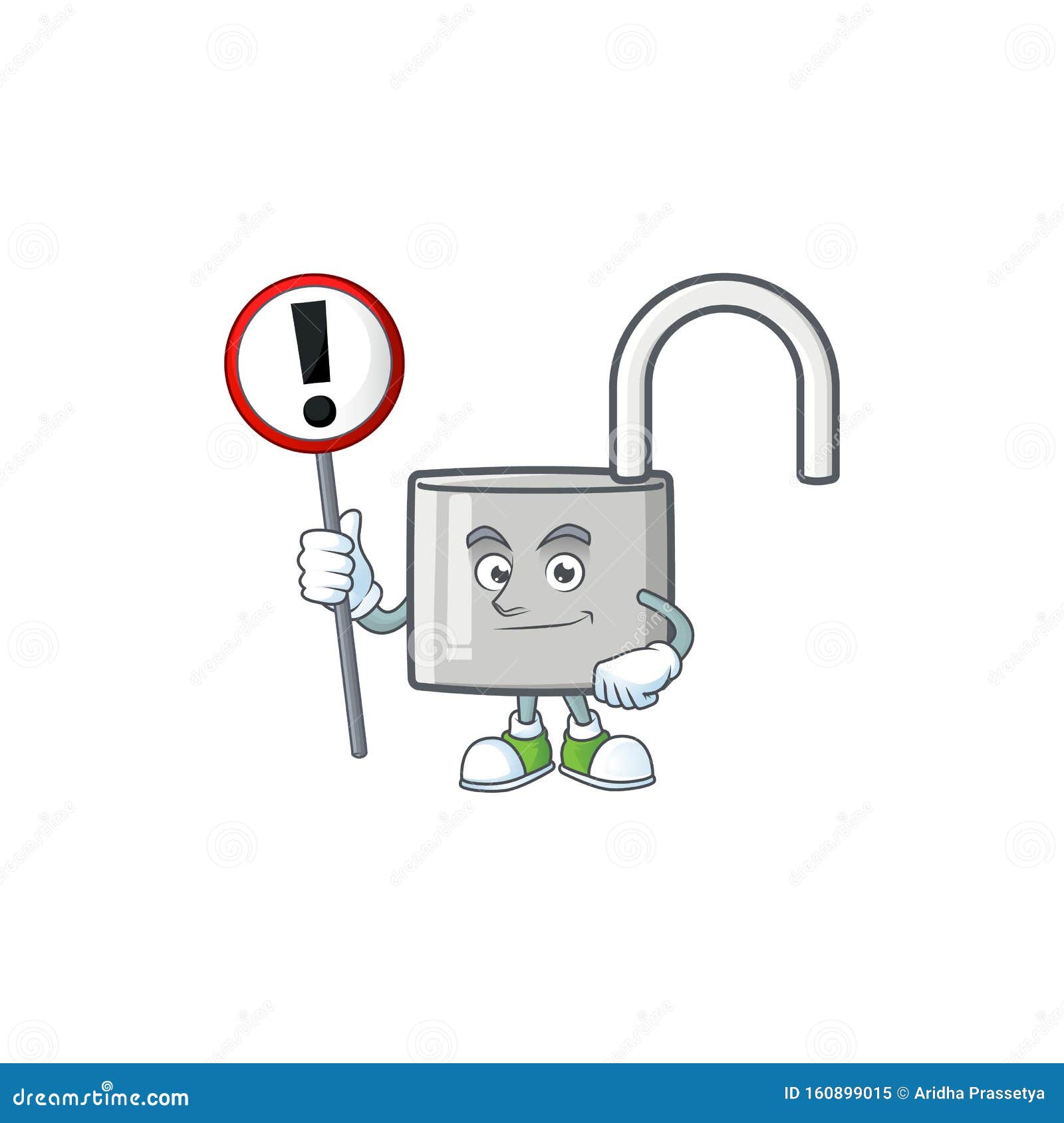 With Sign Unlock Key with Cartoon Character Design Stock Vector ...