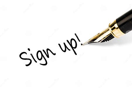 Sign up stock image. Image of sentence, close, gold, conceptual - 10442369