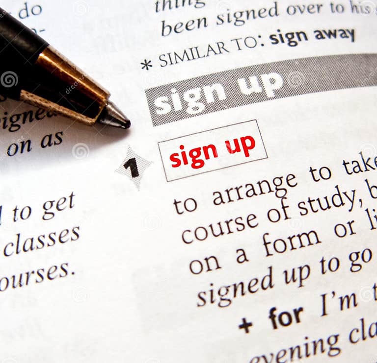 Sign up stock image. Image of signup, metaphor, verb - 21502341