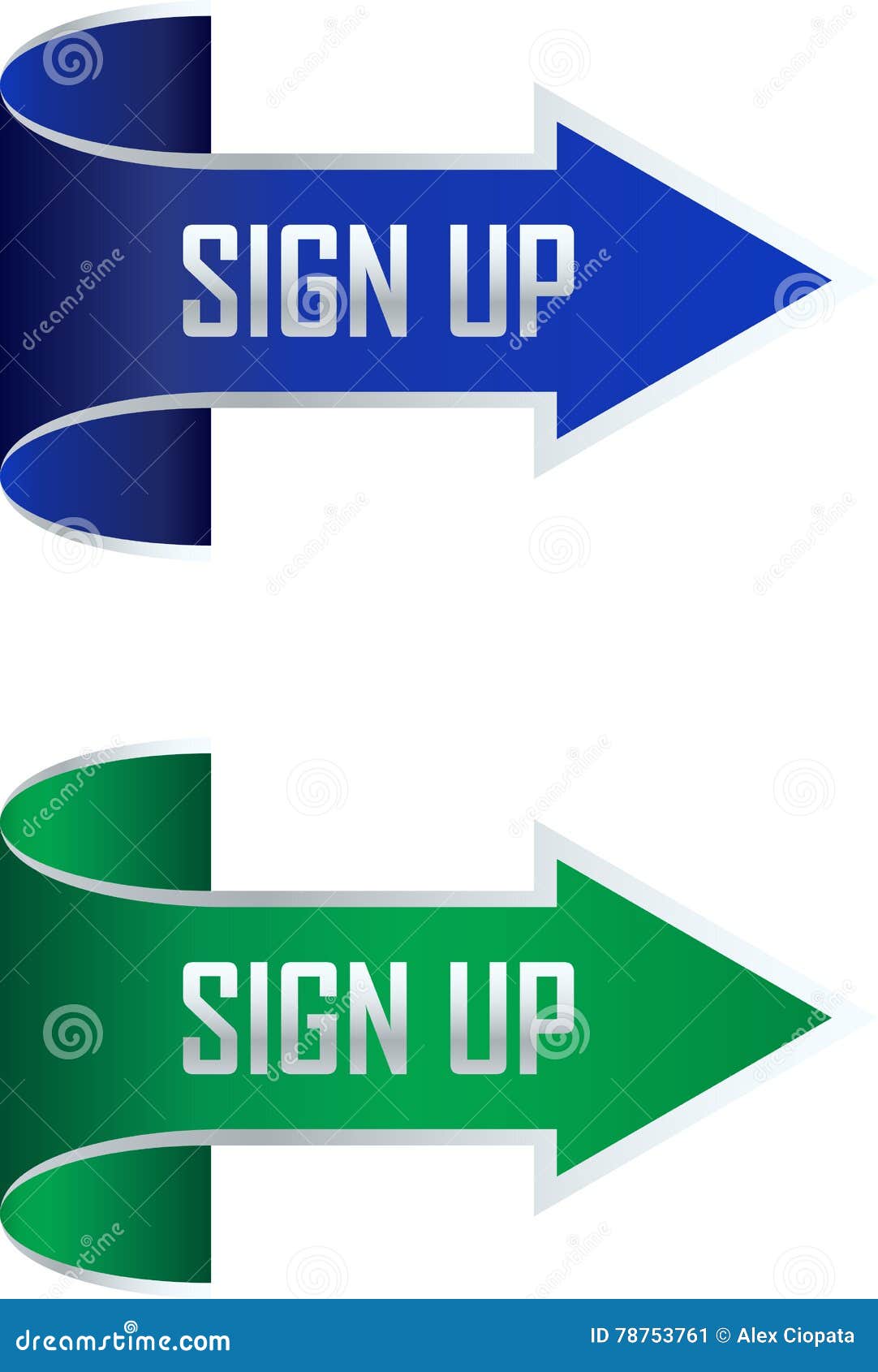 Sign up arrow stock vector. Illustration of advertising - 78753761