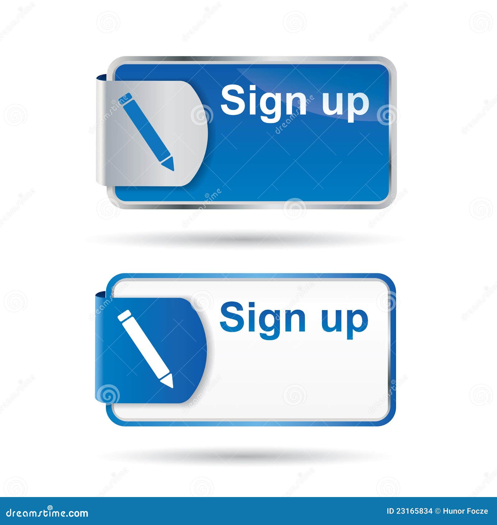 Sign Up Button or Icon with Reflective Web2 Design Stock Vector ...
