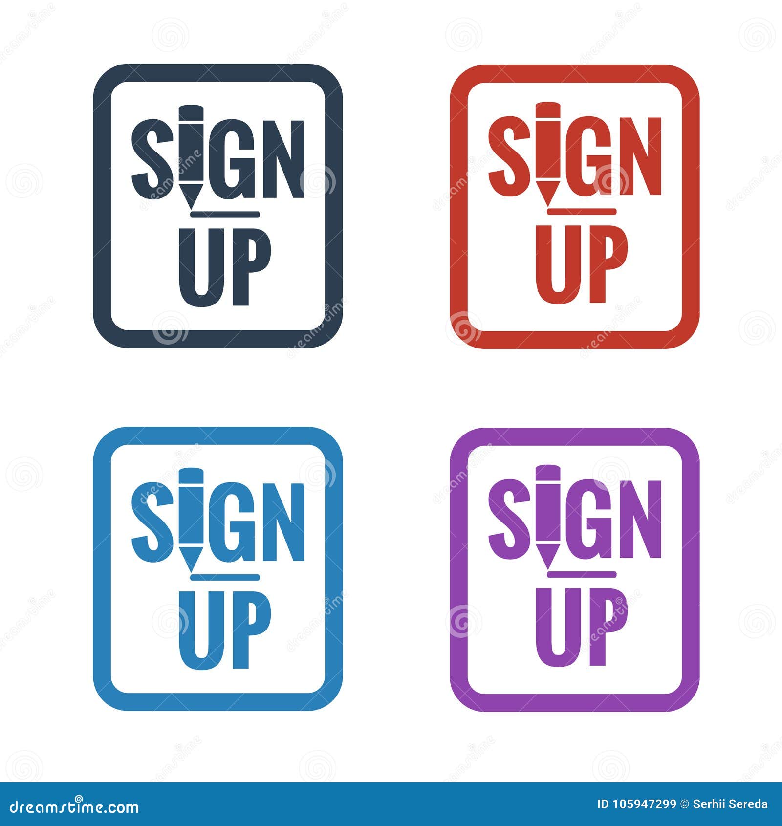 Sign up button icons stock illustration. Illustration of conversation ...