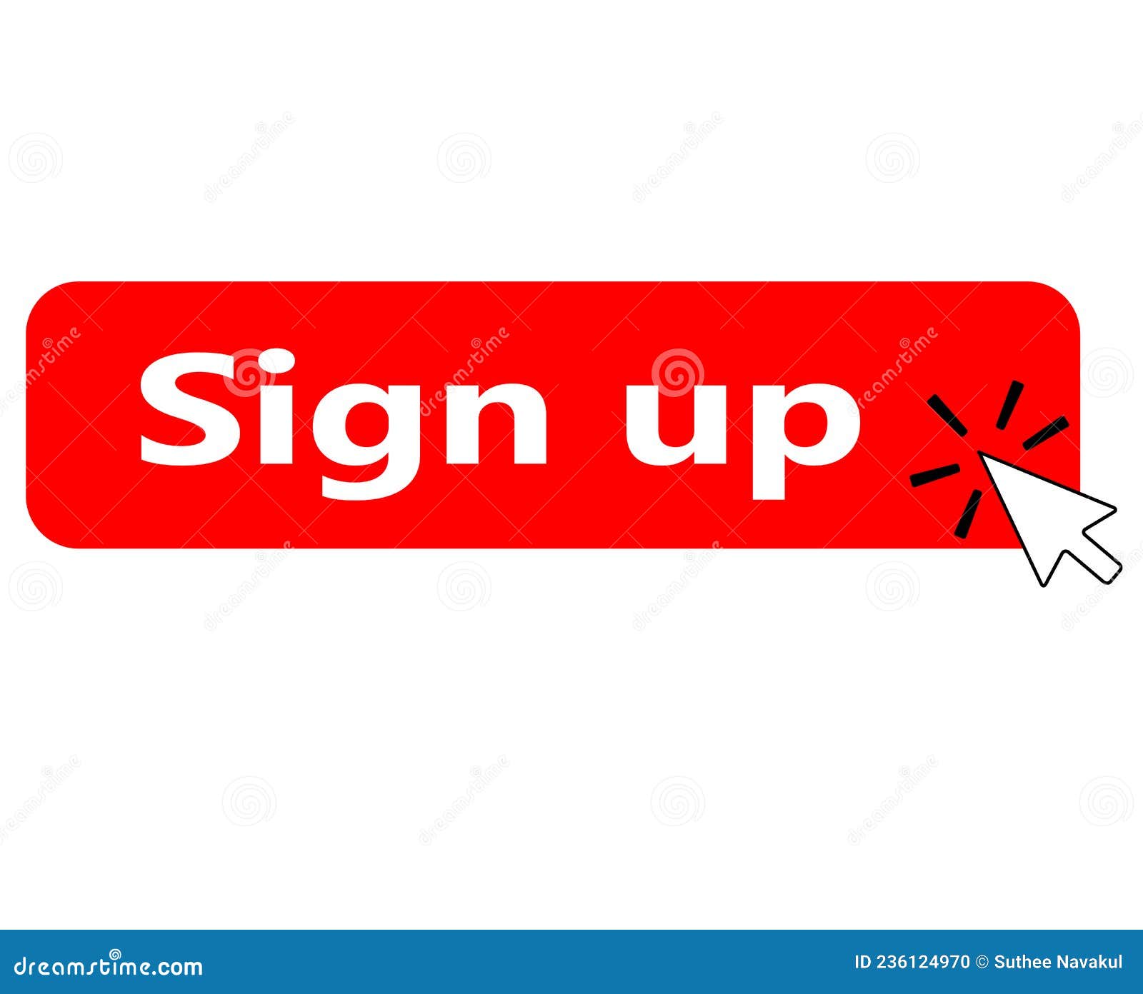 Sign Up Button on White Background. Sign Up Sign. Flat Style Stock ...
