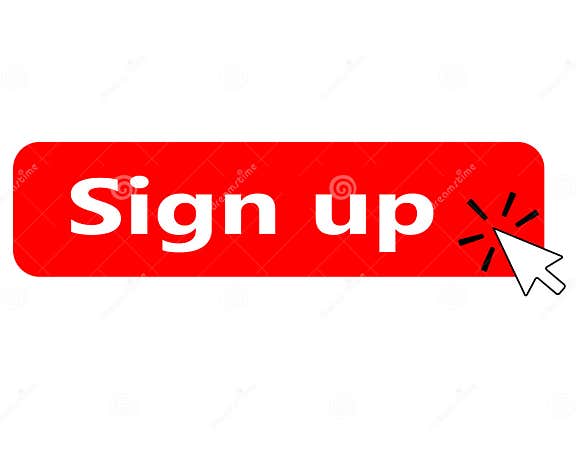 Sign Up Button on White Background. Sign Up Sign. Flat Style Stock ...