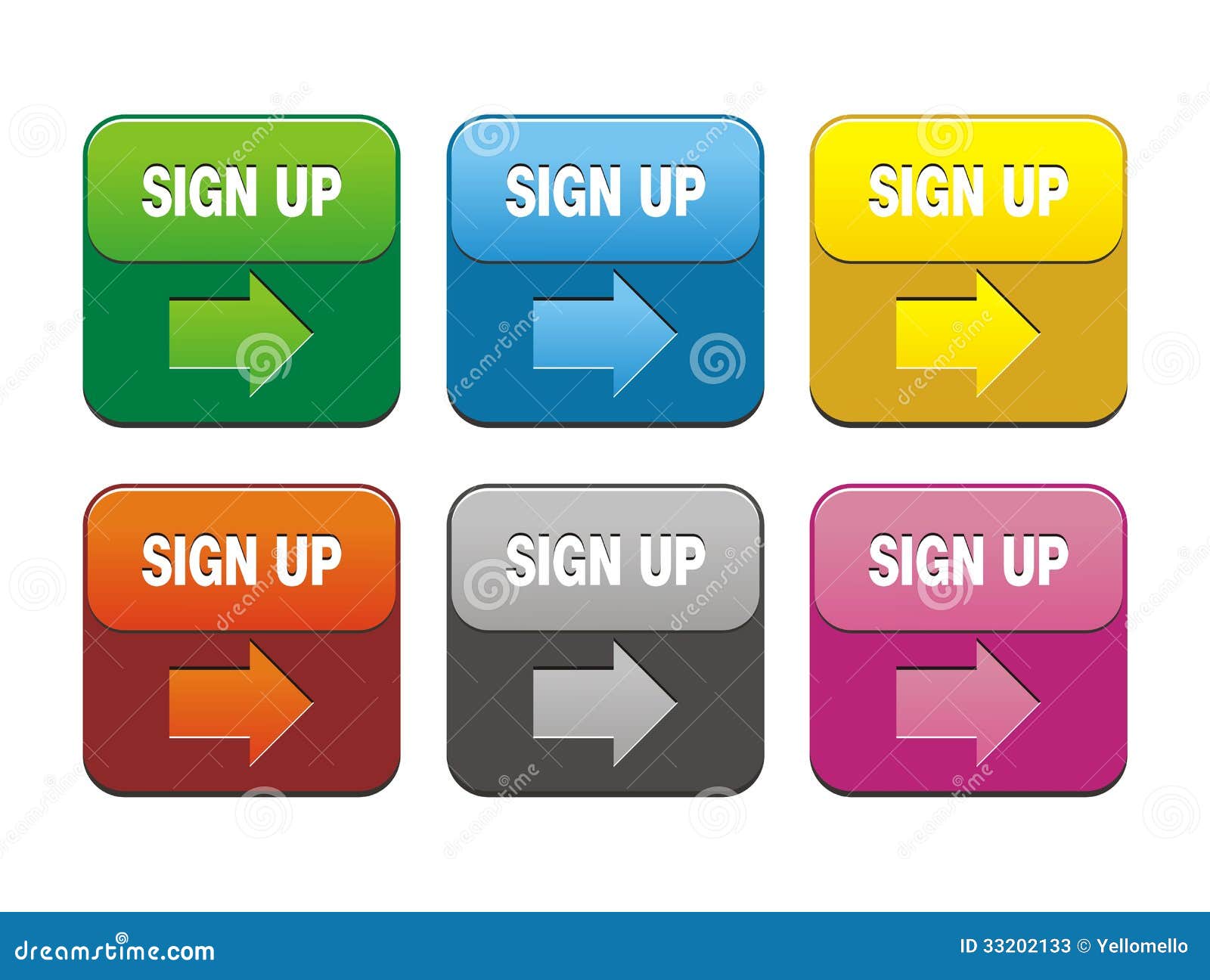Sign up buttons stock illustration. Illustration of blue - 33202133