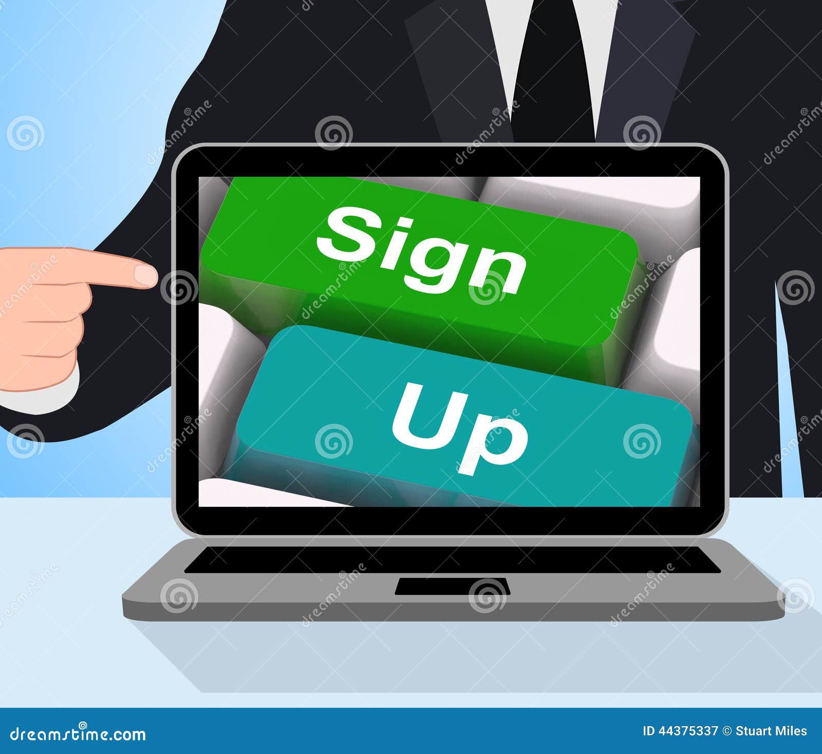 Sign Up Computer Mean Registration and Membership Stock Illustration ...