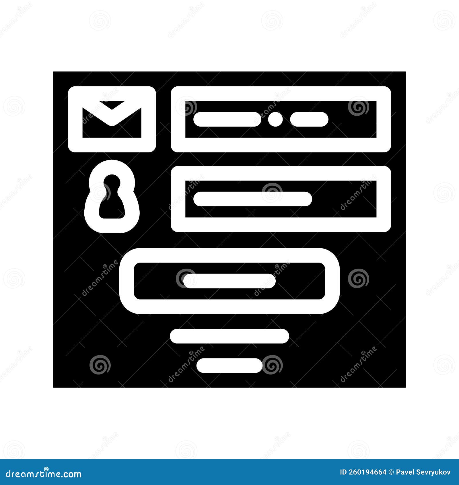 Sign Up with E-mail Glyph Icon Vector Illustration Stock Illustration ...