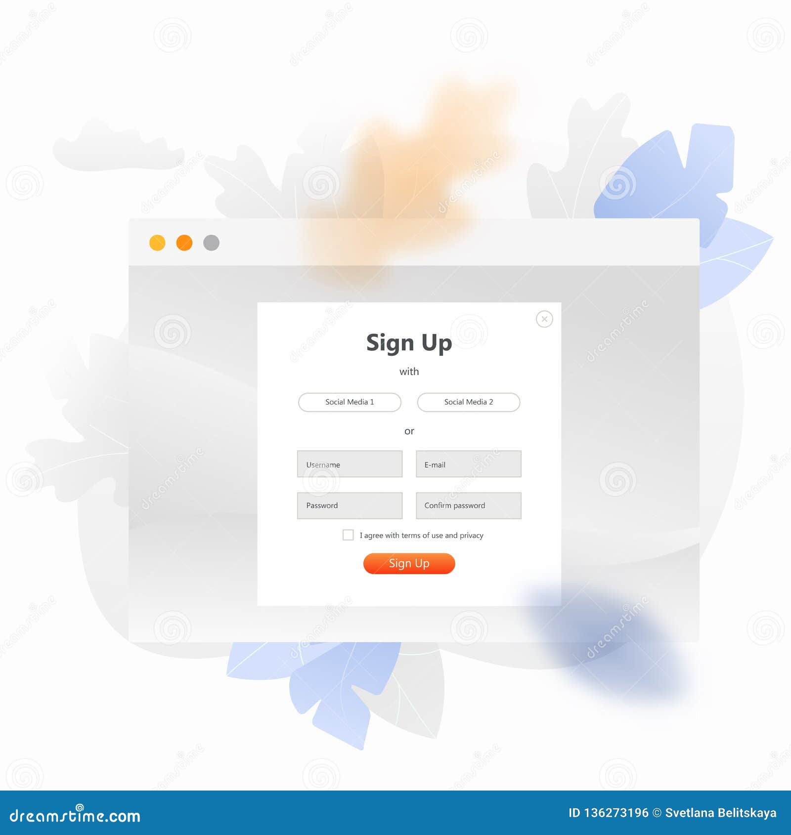 Sign Up Form UI Illustration Stock Vector - Illustration of menu, form ...