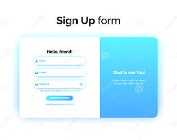 Sign Up Form, Web Design, UI UX Registration Interface with Gradient ...
