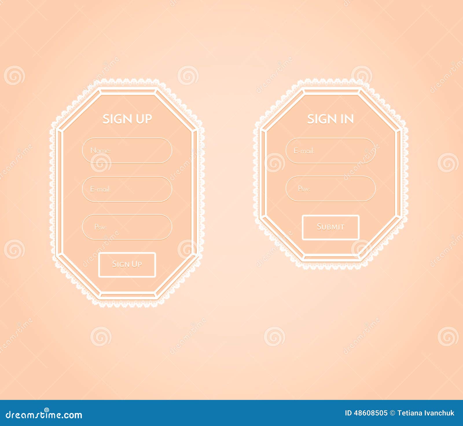 Sign Up in forms stock vector. Illustration of template - 48608505