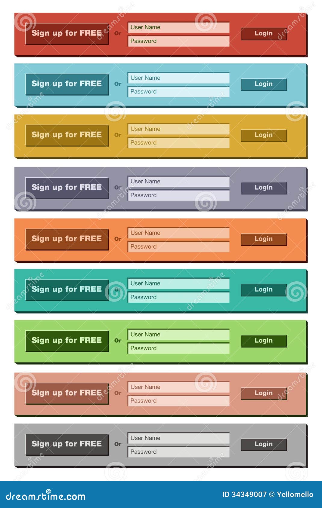 Sign Up for Free or Login Form Stock Vector - Illustration of password ...